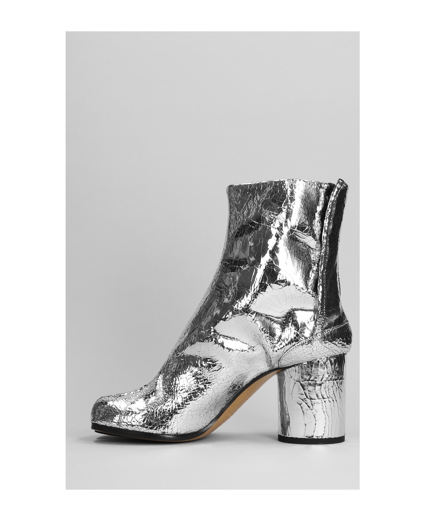 Maison Margiela Tabi High Heels Ankle Boots In Silver Leather | italist ...