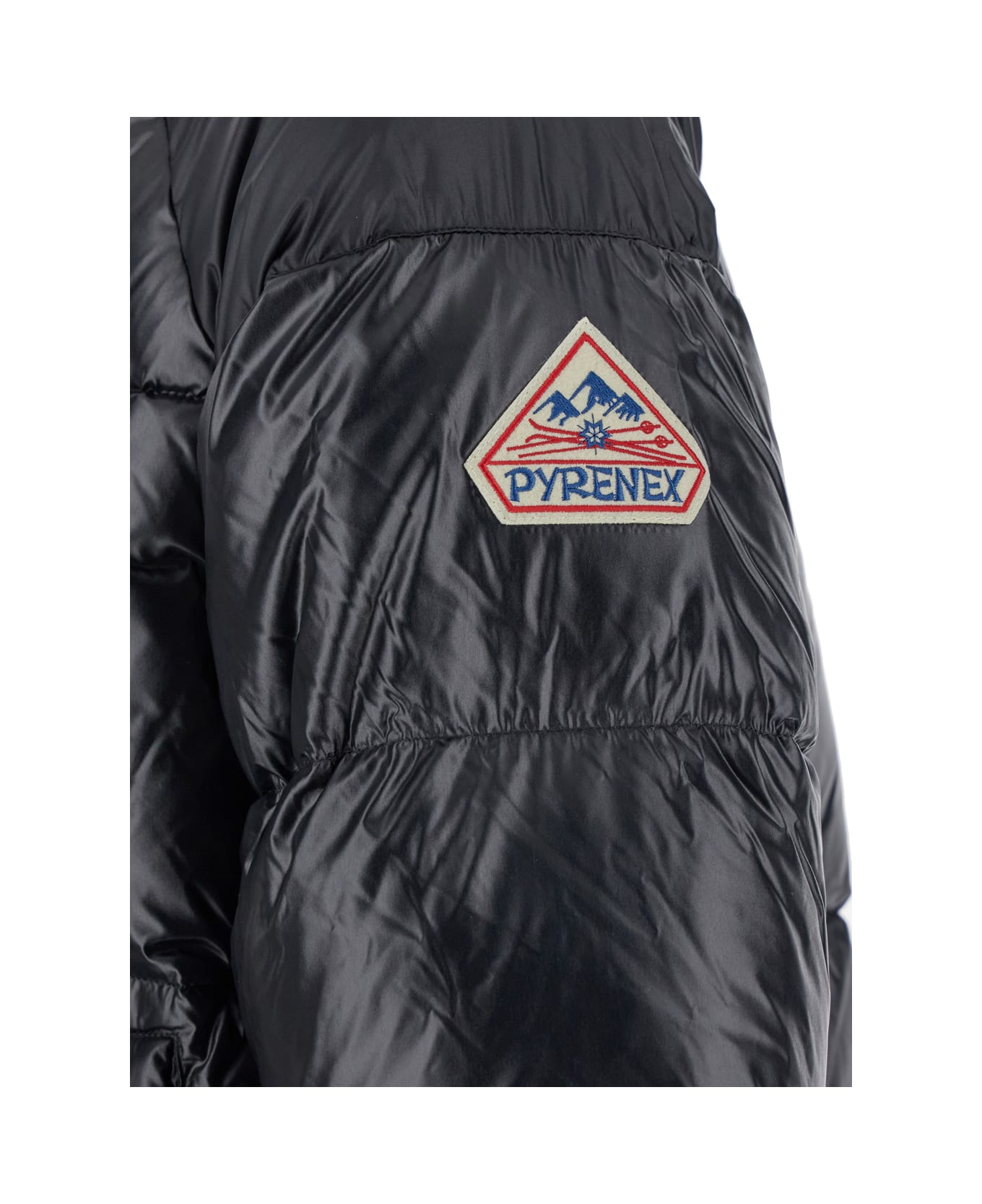 Pyrenex 'sten' Black Down Jacket With Drawstring Hood And Logo Patch On ...