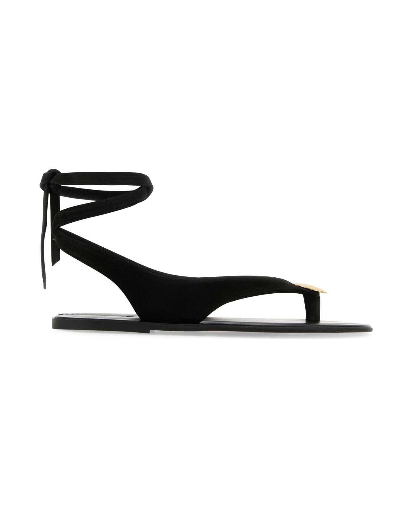 The Row Black Leather Charm Thong Sandals | italist, ALWAYS LIKE A SALE