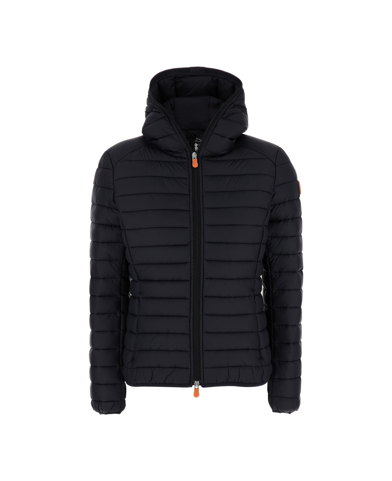 Save the Duck 'daisy' Black Down Jacket With Logo Patch In Eco Tech Fabric Woman ダウンジャケット 通販 ...
