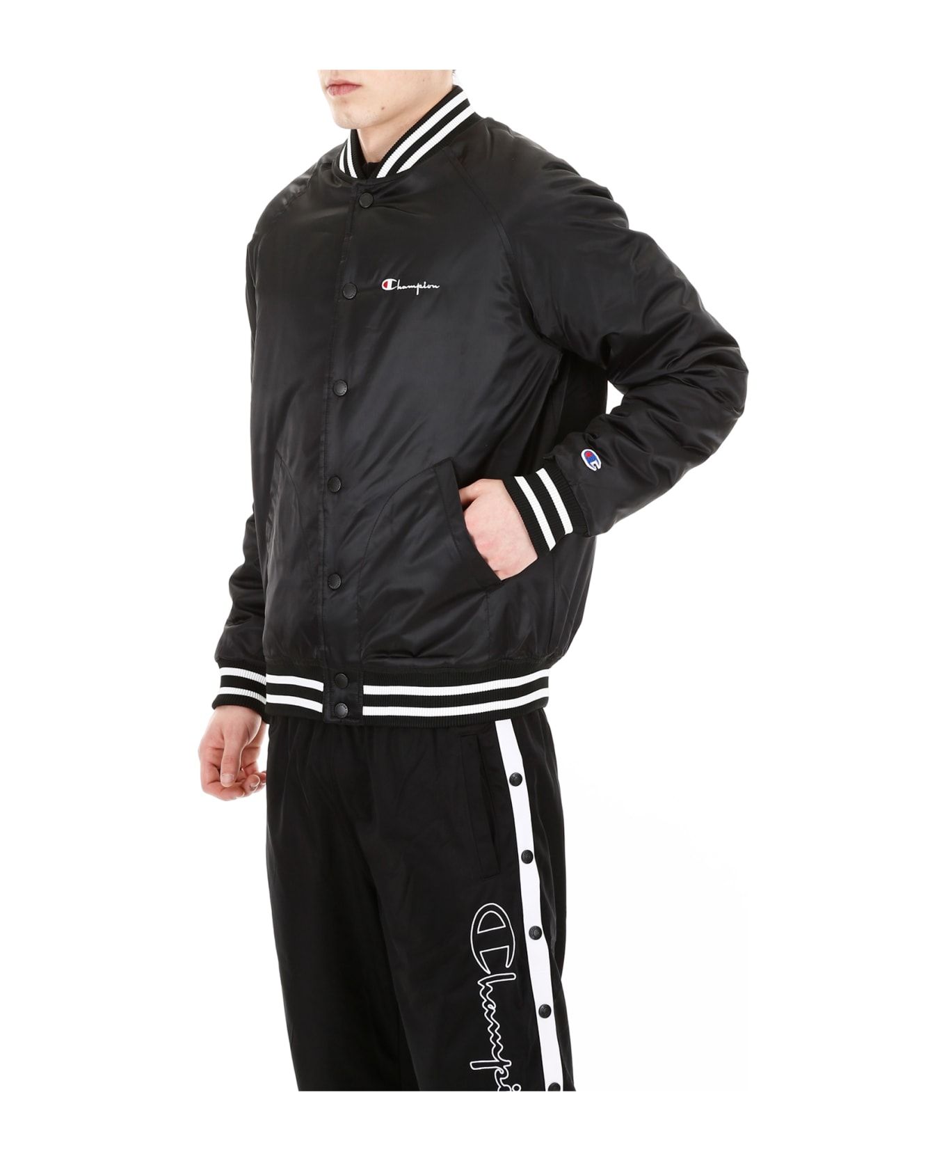 Champion Logo Varsity Jacket | italist