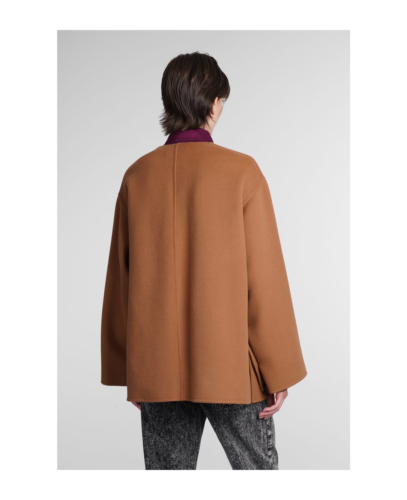Marni Cape In Leather Color Wool | italist