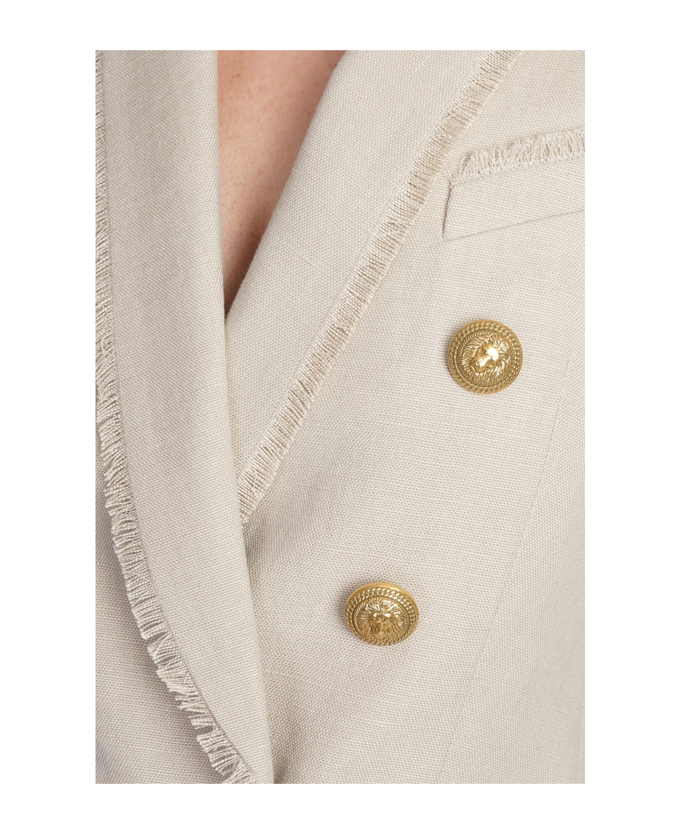 Balmain Classic Jacket In Beige Linen | italist