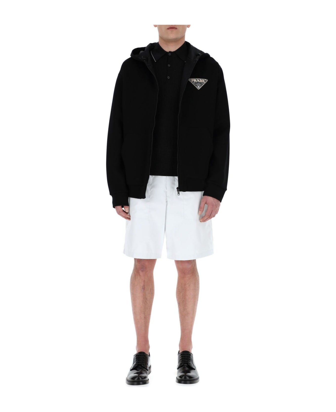 Prada White Nylon Blend Bermuda Shorts | italist