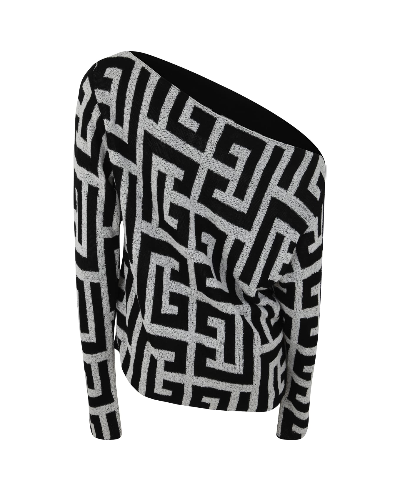 Balmain Monogrammed Asymetric Sweater | italist
