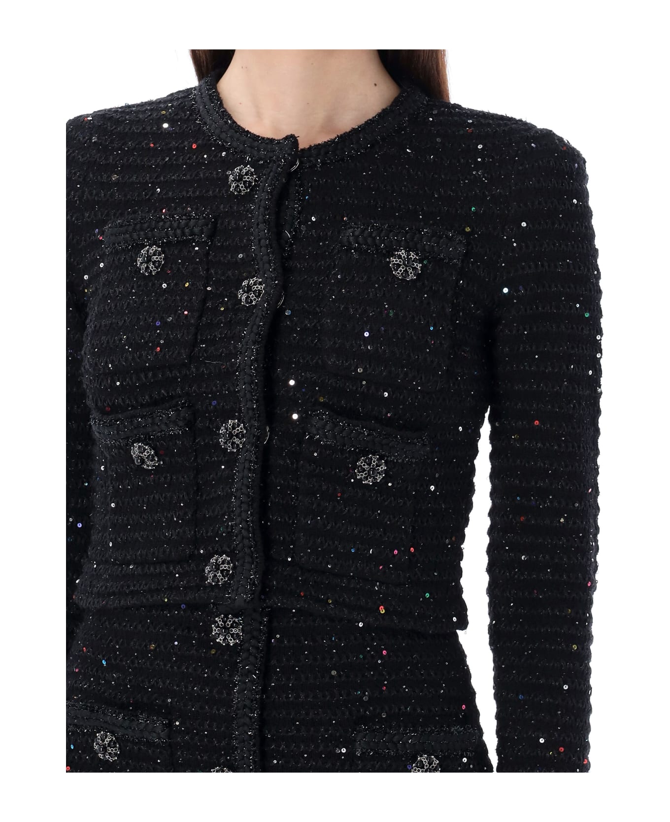 self-portrait Sequin Knit Jacket | italist