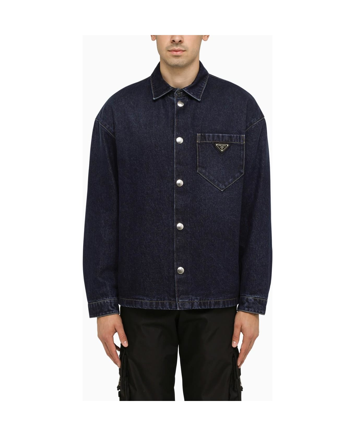 Prada Blue Denim Jacket\/shirt | italist