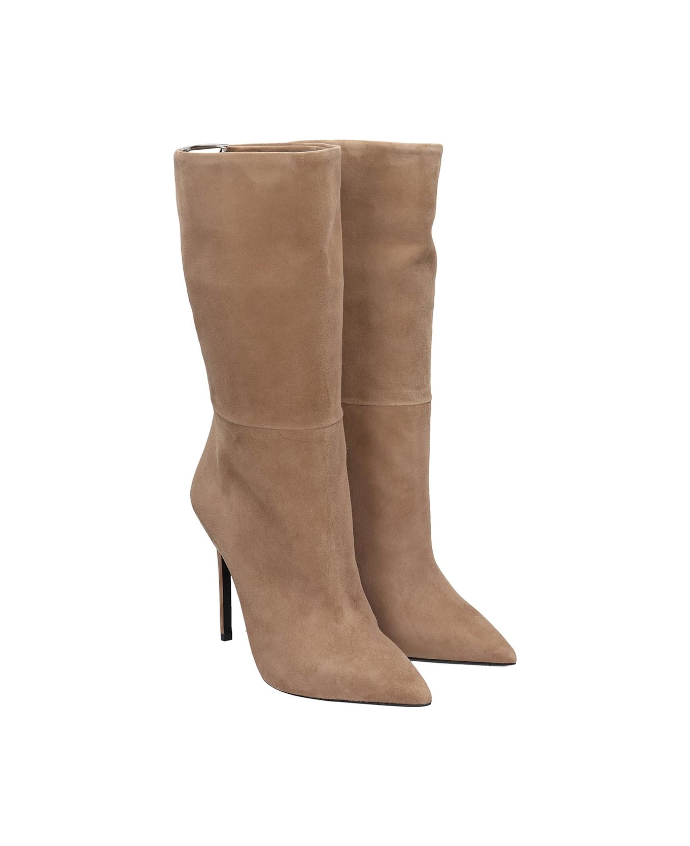 Grey Mer High Heels Ankle Boots In Beige Suede | italist, ALWAYS LIKE A ...