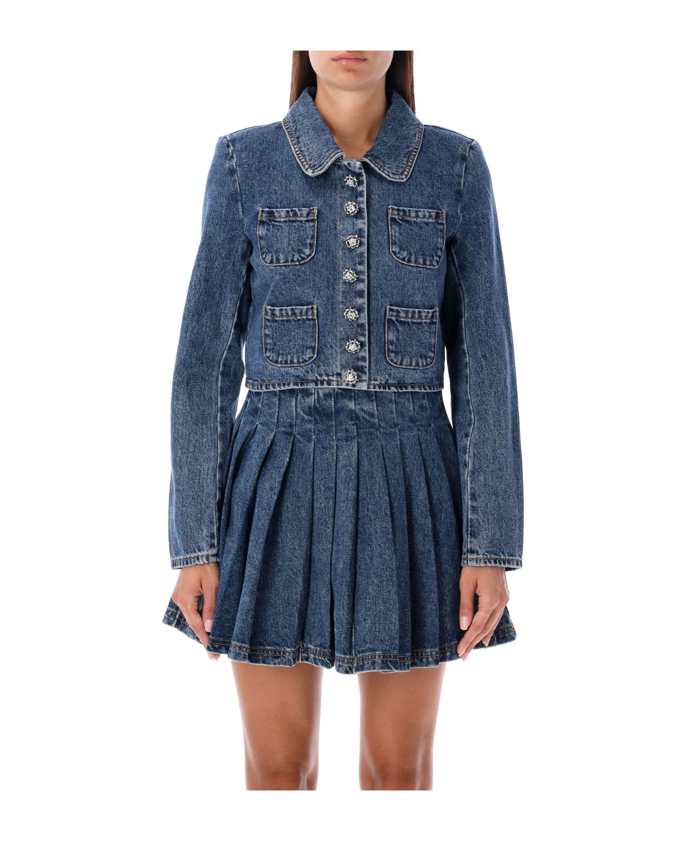 self-portrait Denim Jacket Strass | italist