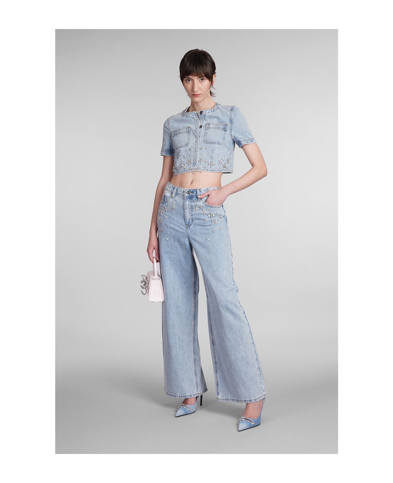 self-portrait Jeans In Blue Cotton | italist