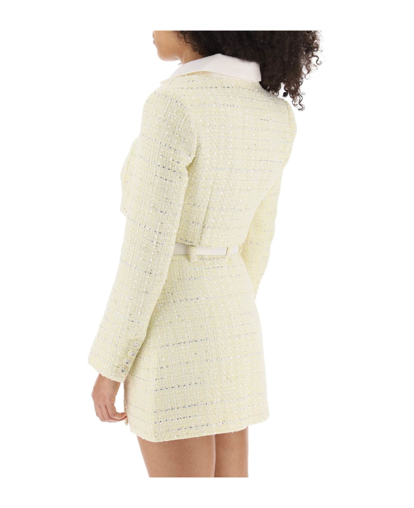 self-portrait Boucle Cropped Jacket | italist