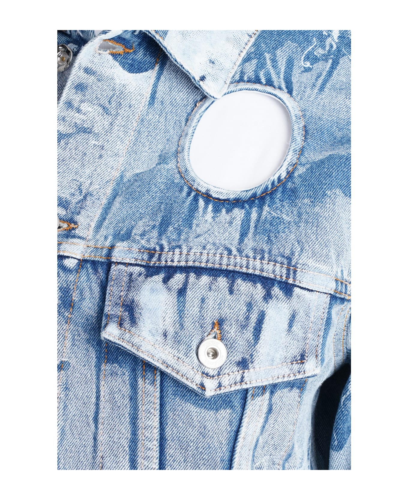 Off-White Denim Jackets In Cyan Denim | italist