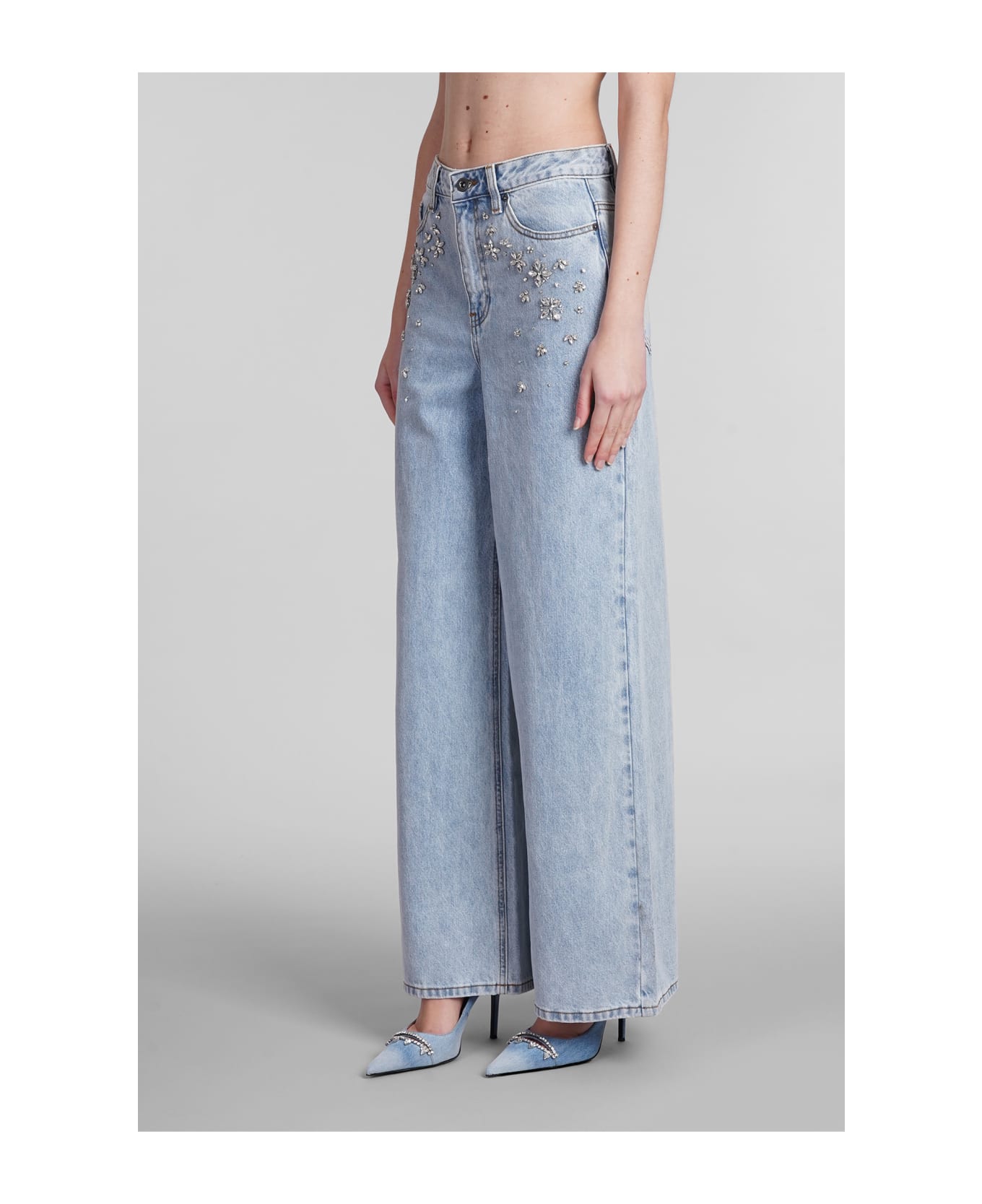 self-portrait Jeans In Blue Cotton | italist