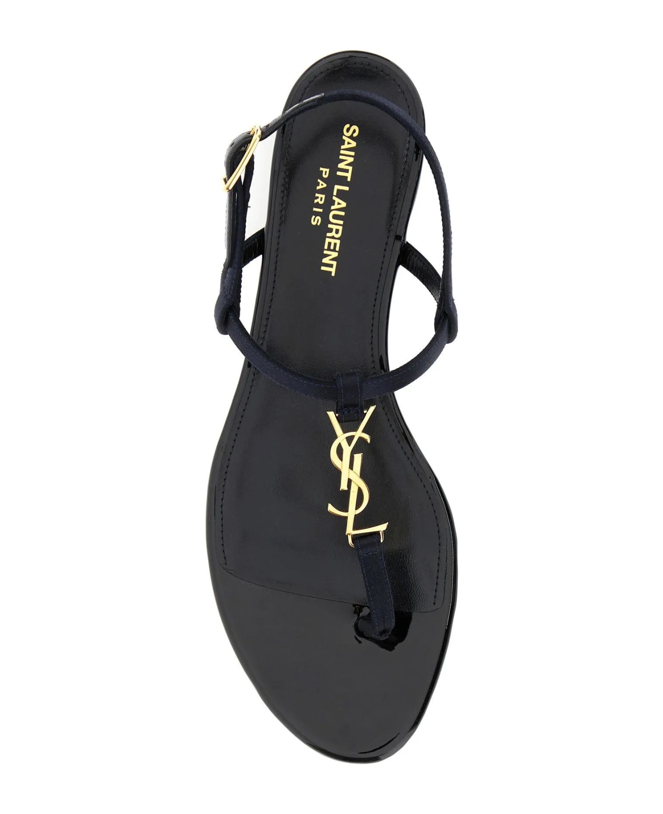 Saint Laurent Midnight Blue Satin Sandals | italist, ALWAYS LIKE A SALE