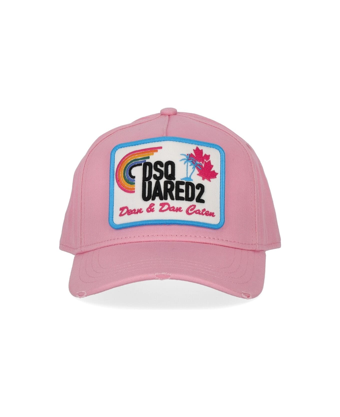 Dsquared2 D2 Patch Pink Baseball Cap | italist