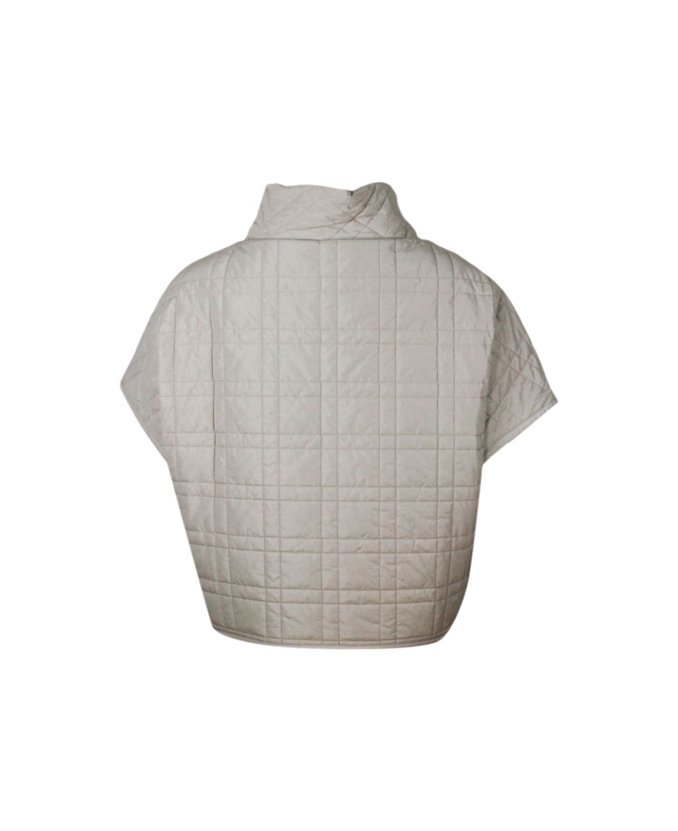 Fabiana Filippi Light Sleeveless Cape In Technical Fabric With Light ...