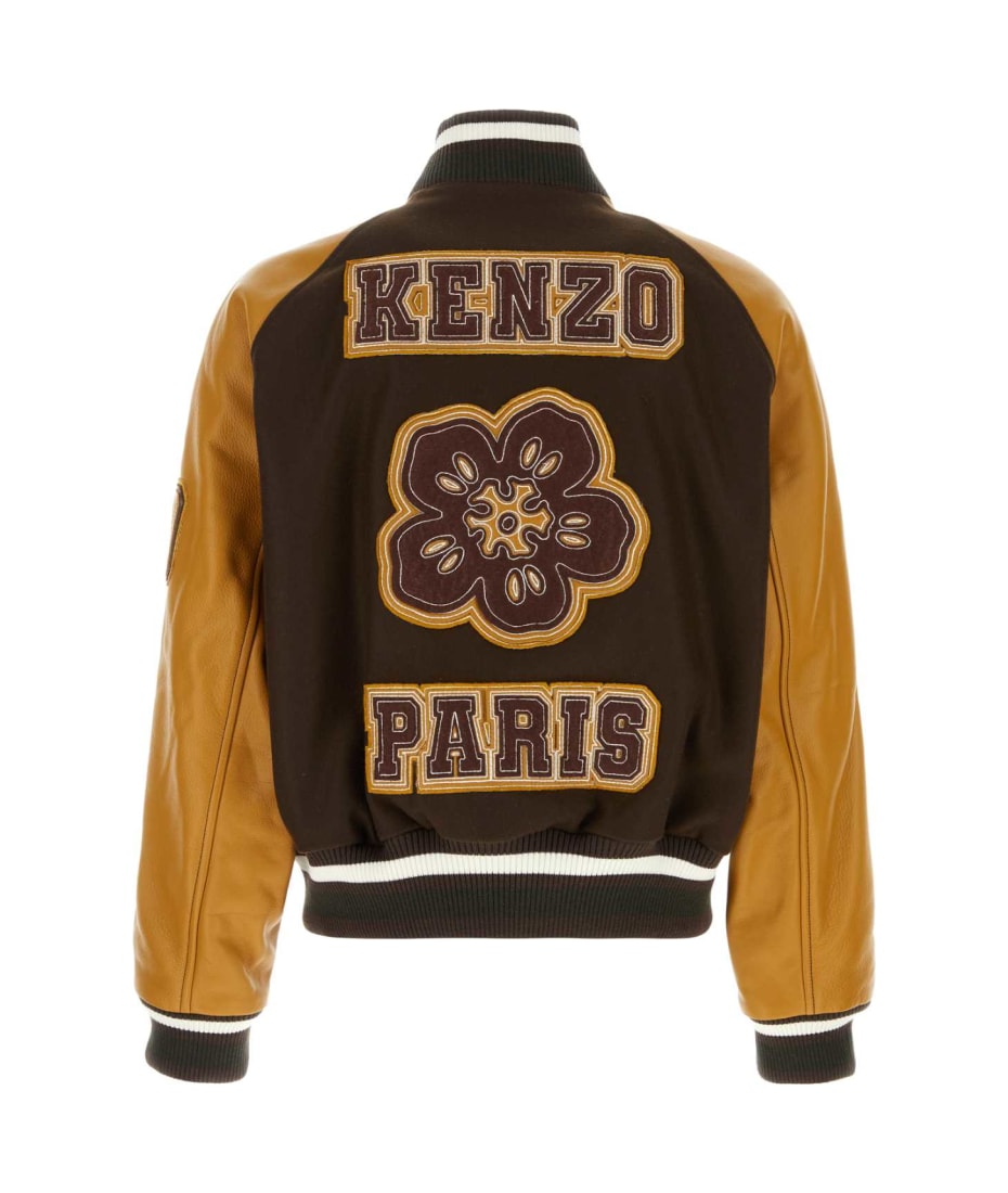 Kenzo Brown Wool Blend Bomber Jacket italist