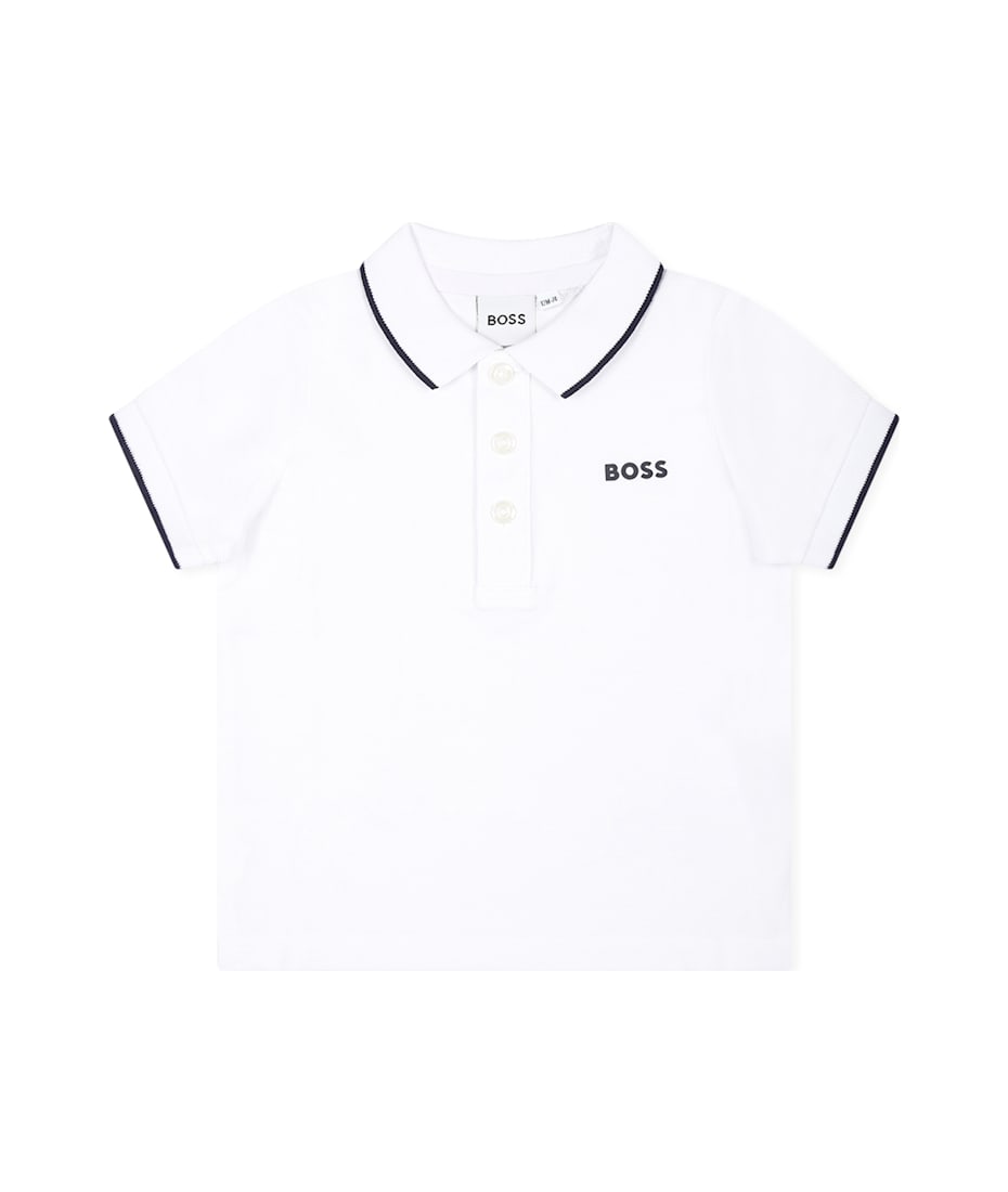Hugo Boss White Polo Shirt For Boy With Logo italist ALWAYS LIKE A SALE