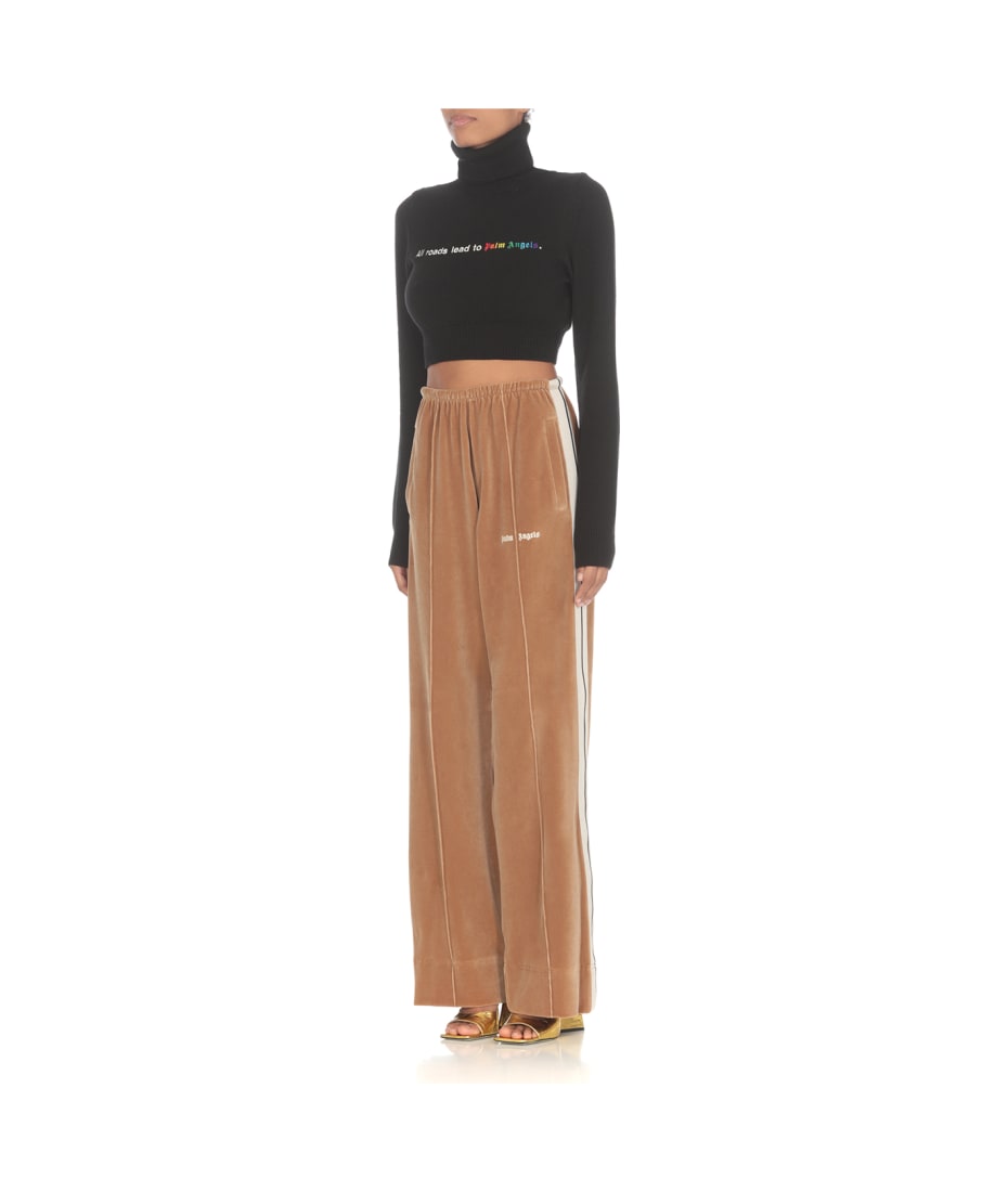 Palm Angels Velvet Loose Track Pants | italist Palm Angels Velvet Loose Track Pants | italist
