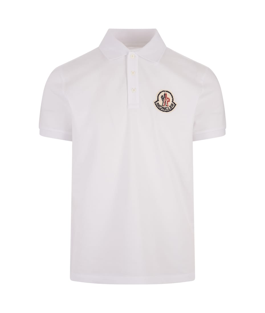 Moncler White Logoed Polo Shirt italist