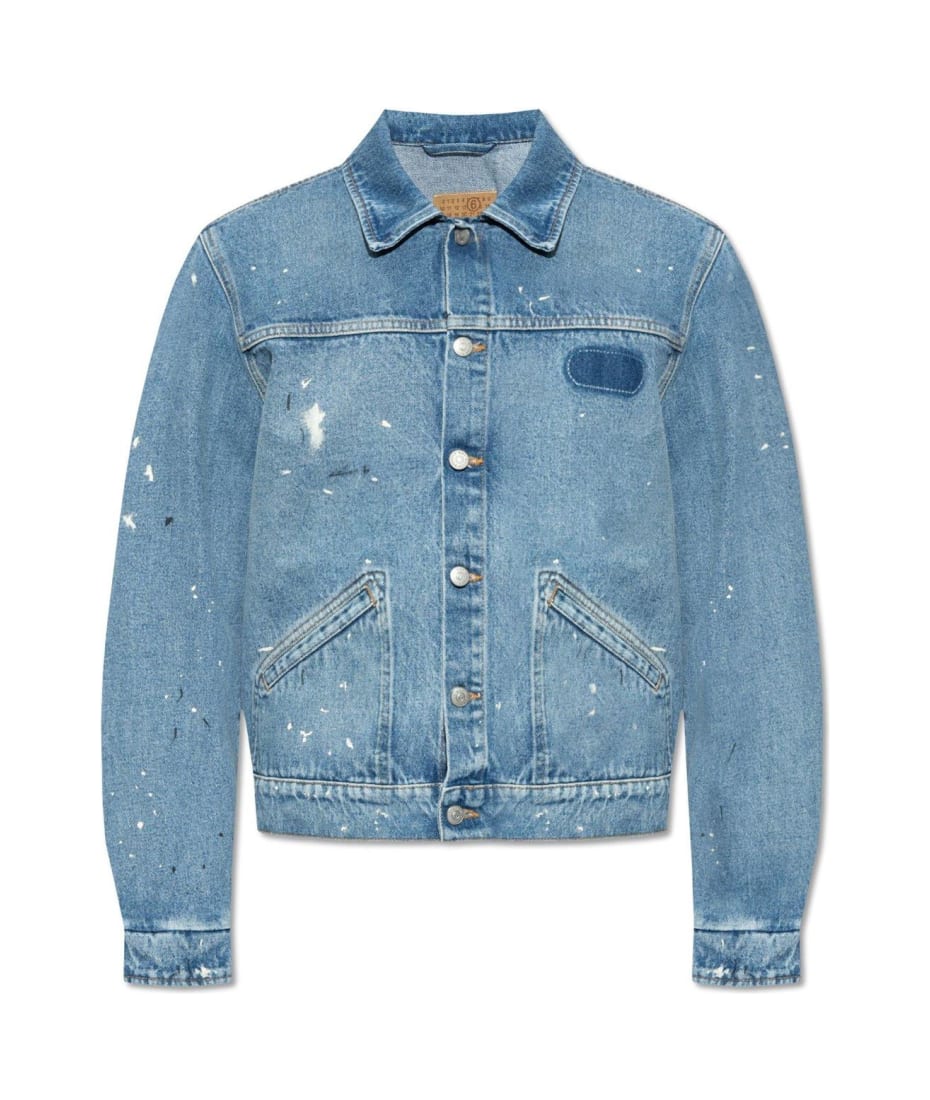 MM6 Maison Margiela Distressed Denim Jacket | italist MM6 Maison Margiela Distressed Denim Jacket | italist