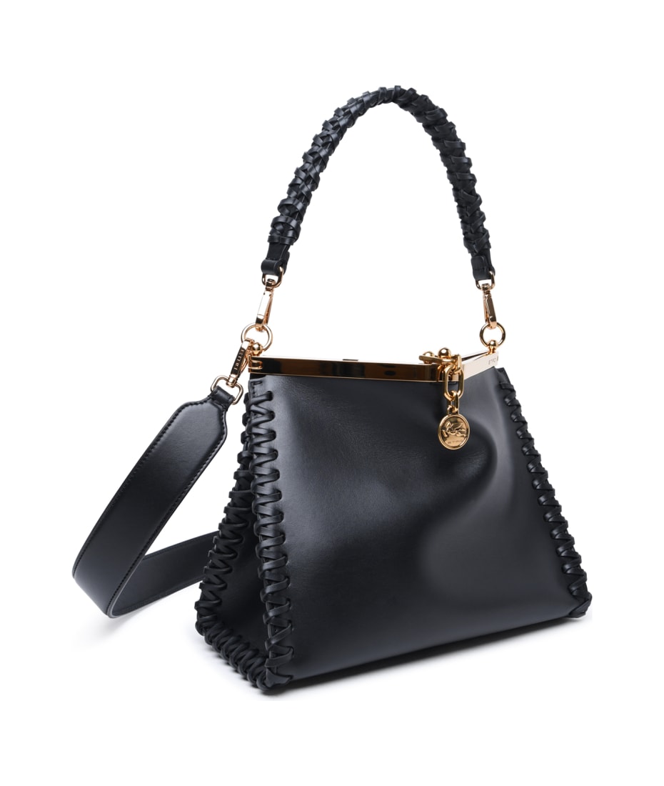 Etro Small 'vela' Black Leather Bag | italist Etro Small 'vela' Black Leather Bag | italist