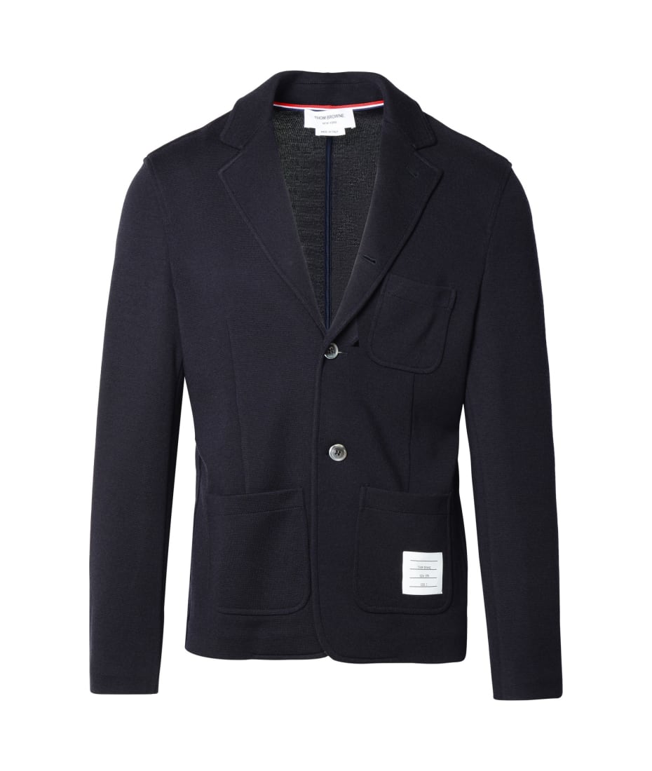 Thom Browne Navy Virgin Wool Blazer | italist Thom Browne Navy Virgin Wool Blazer | italist