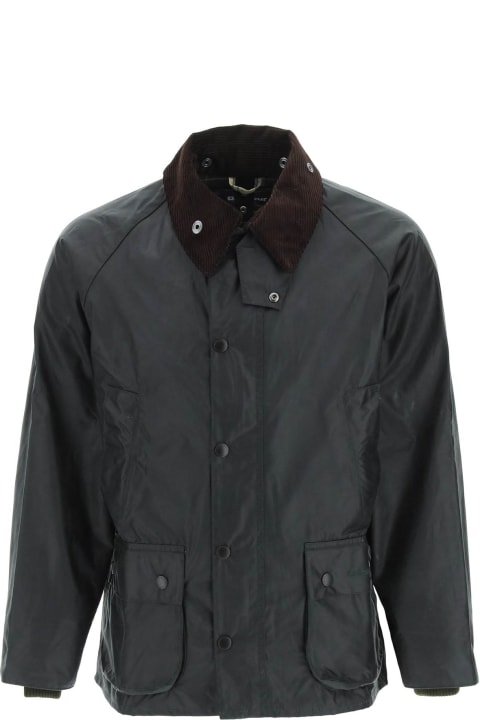 Barbour Boys Bedale Waxed Jacket In Navy Barbour