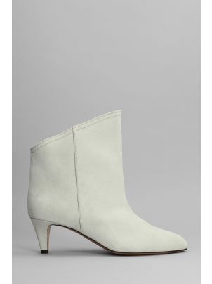 Marc Fisher Shoes Masina White Leather Heeled Ankle Boots