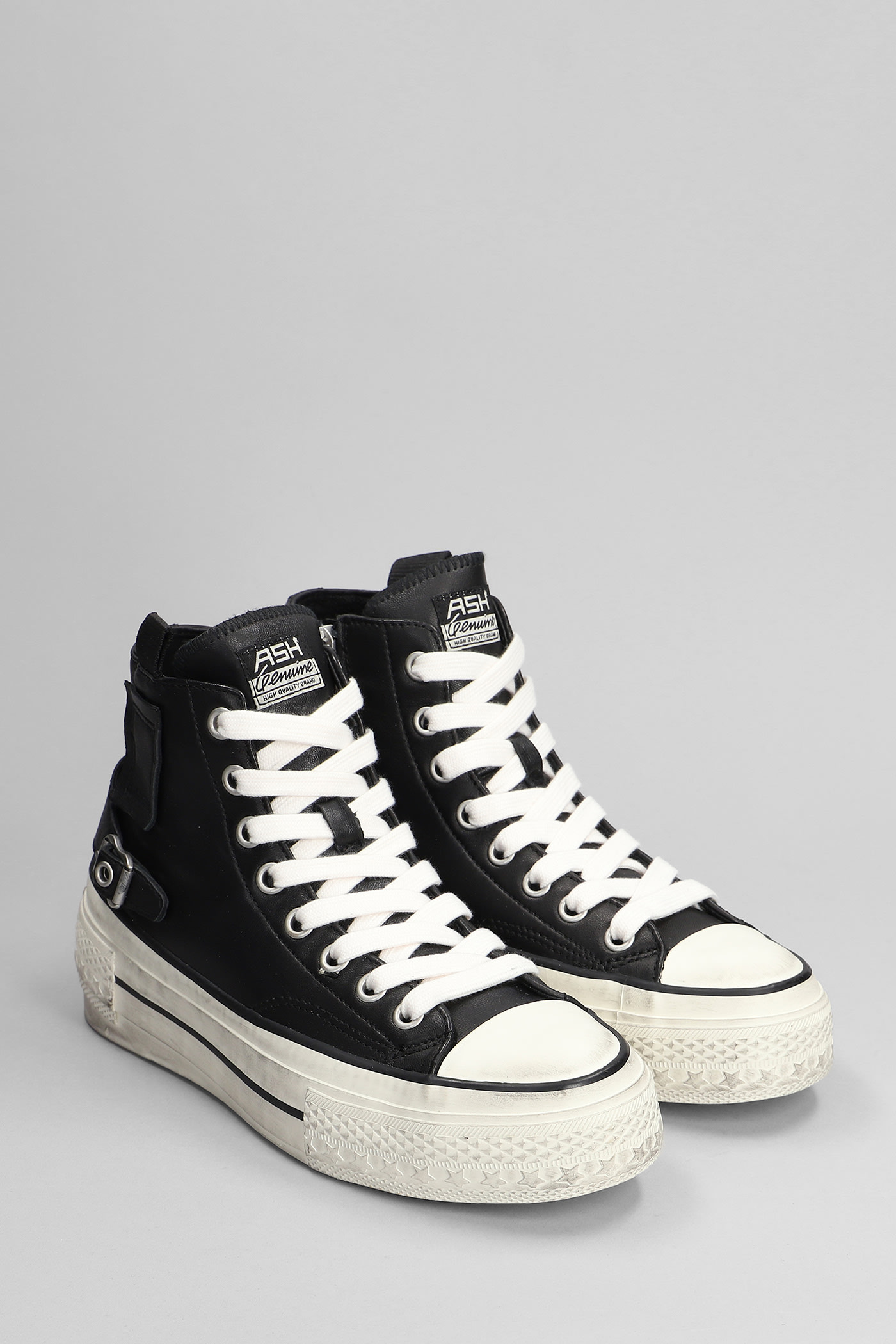 ASH Rage 스니커즈 블랙 레더 - 페칭