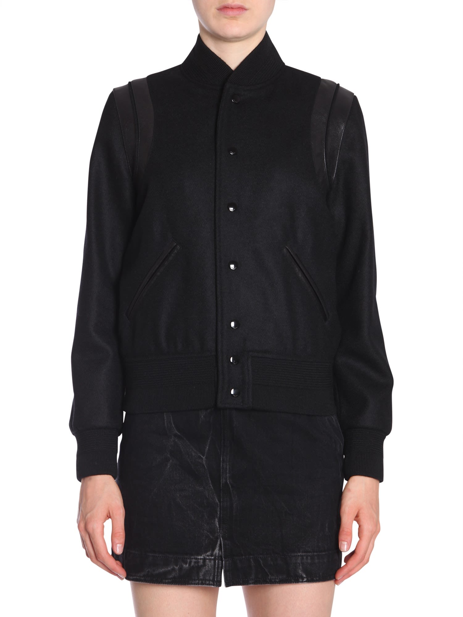 Saint Laurent Teddy Varsity Jacket | ModeSens