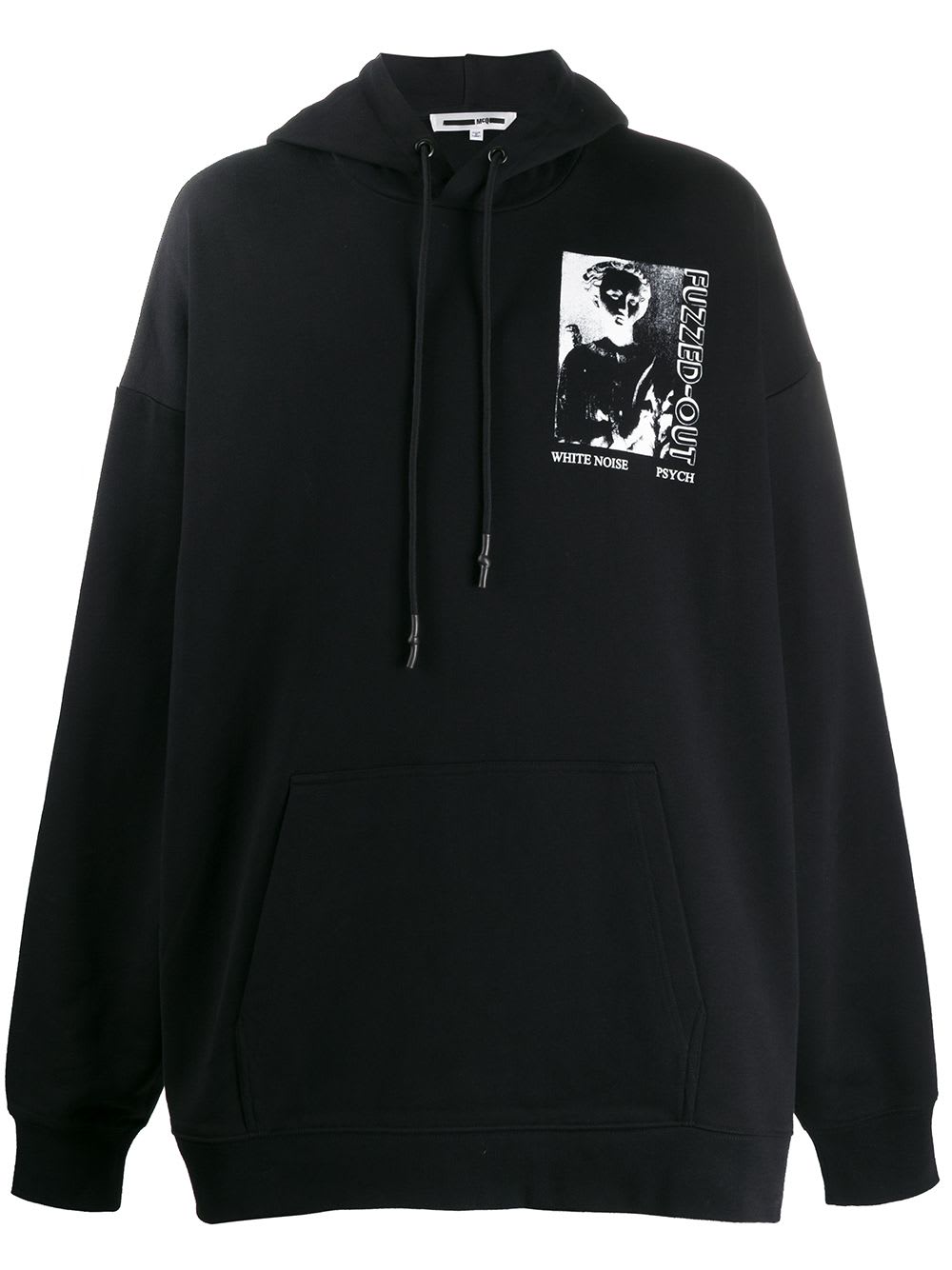 Mcq By Alexander Mcqueen Oversized Fuzzed Out Print Hoodie In Dk Black ...