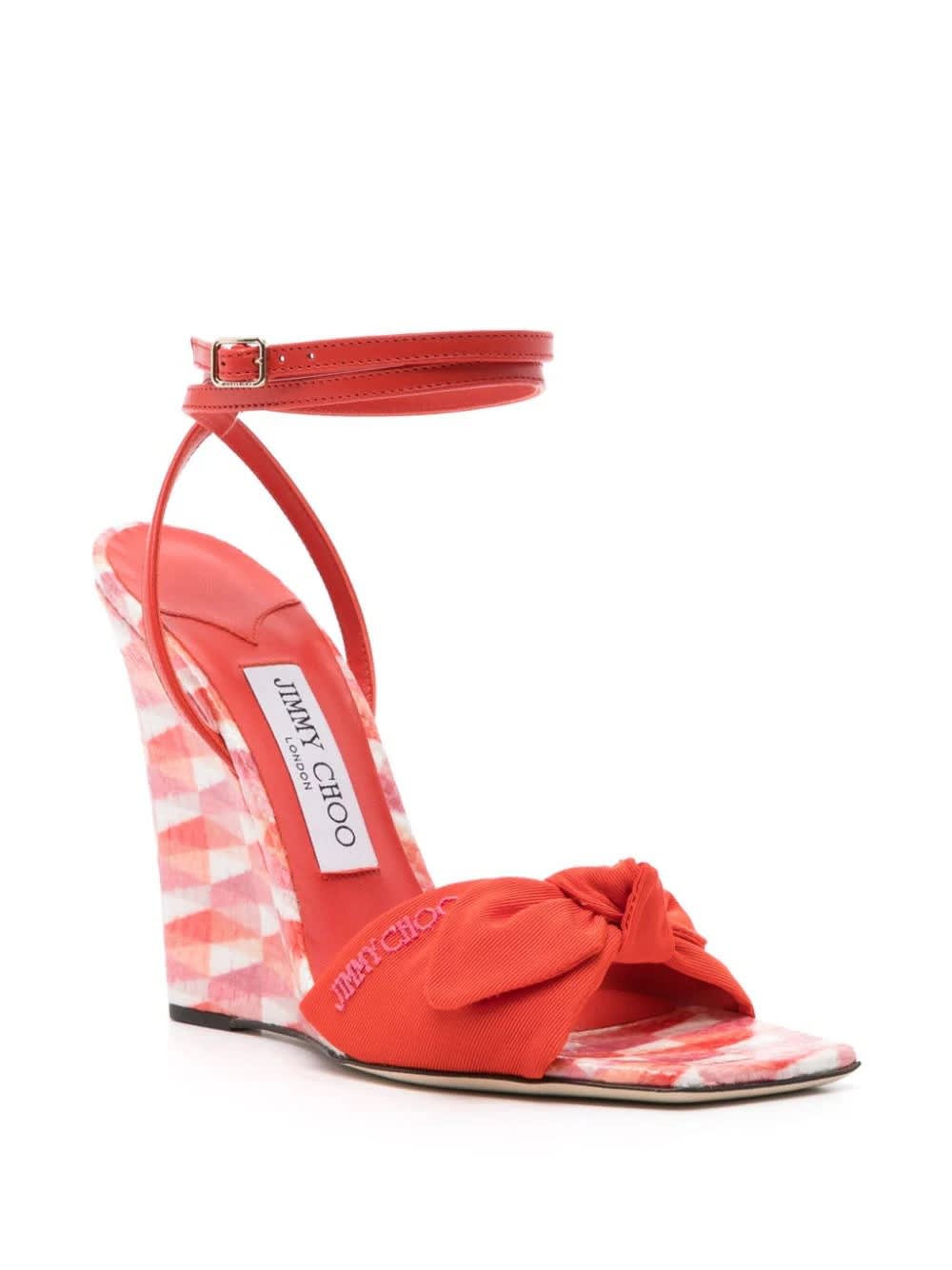 Jimmy Choo 120mm Geometric Wedge Sandals In Multicolor | ModeSens