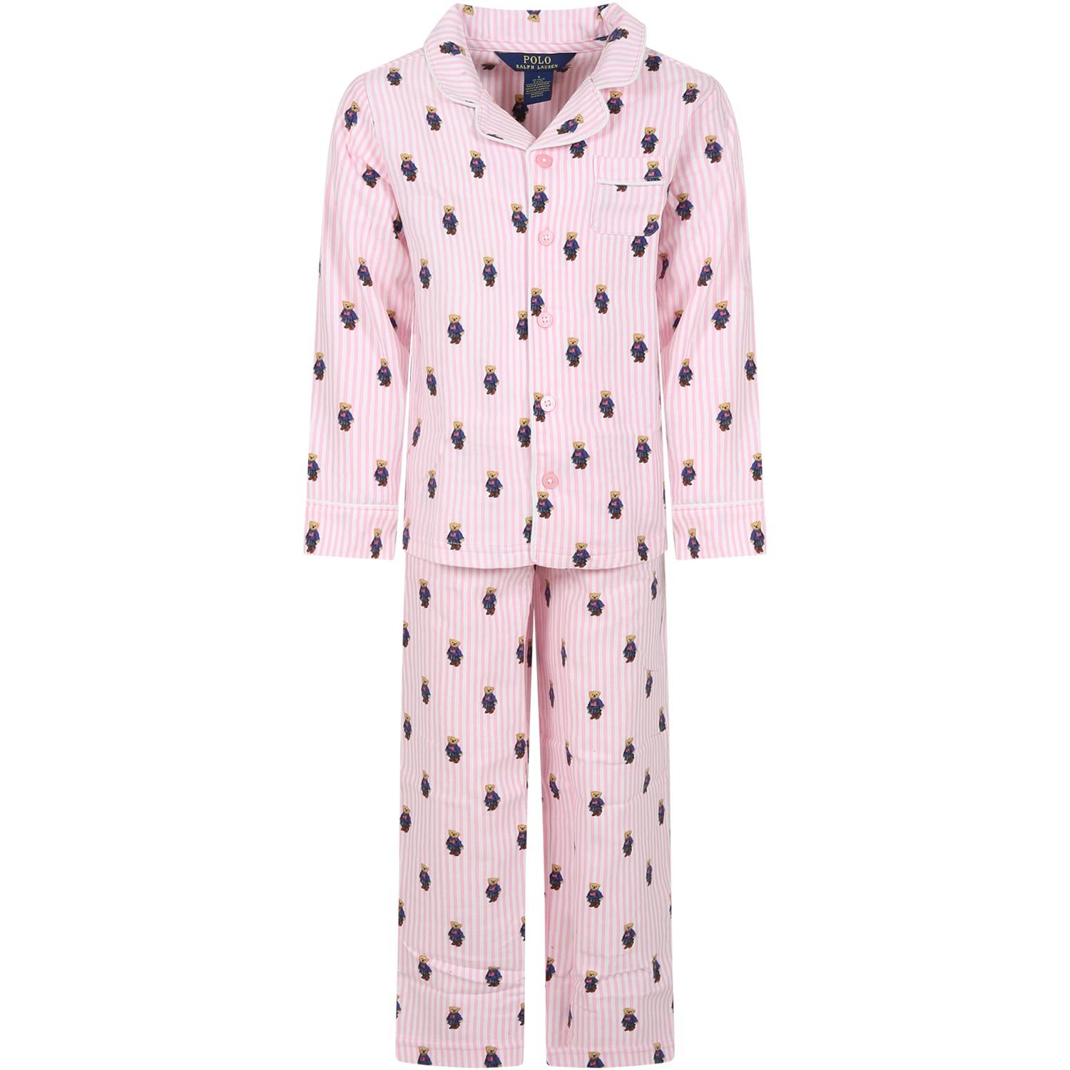 Polo Ralph Lauren Kids' Pink Pajamas For Girl With Bears | ModeSens