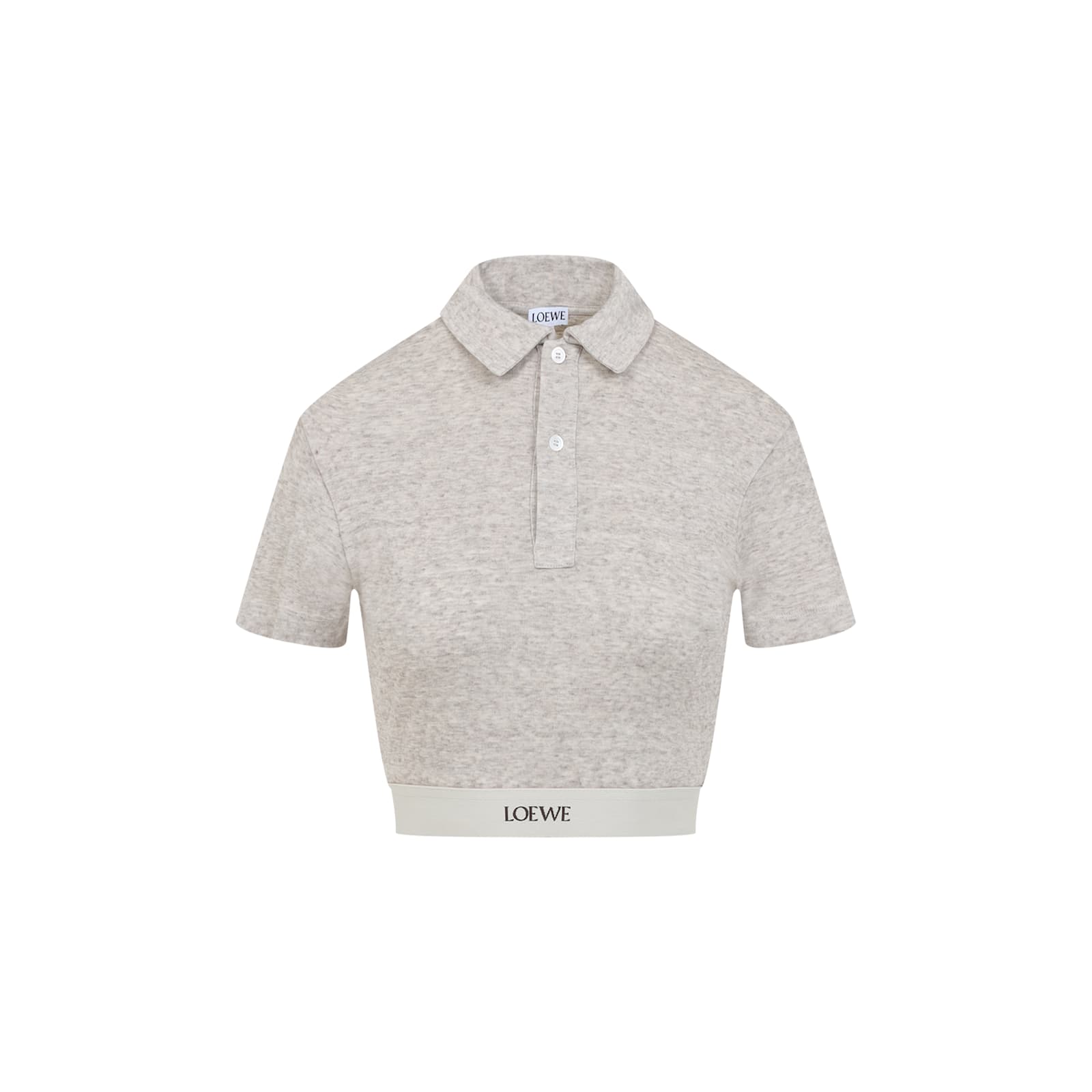 Loewe Logo Cropped Polo T-shirt In Neutral | ModeSens