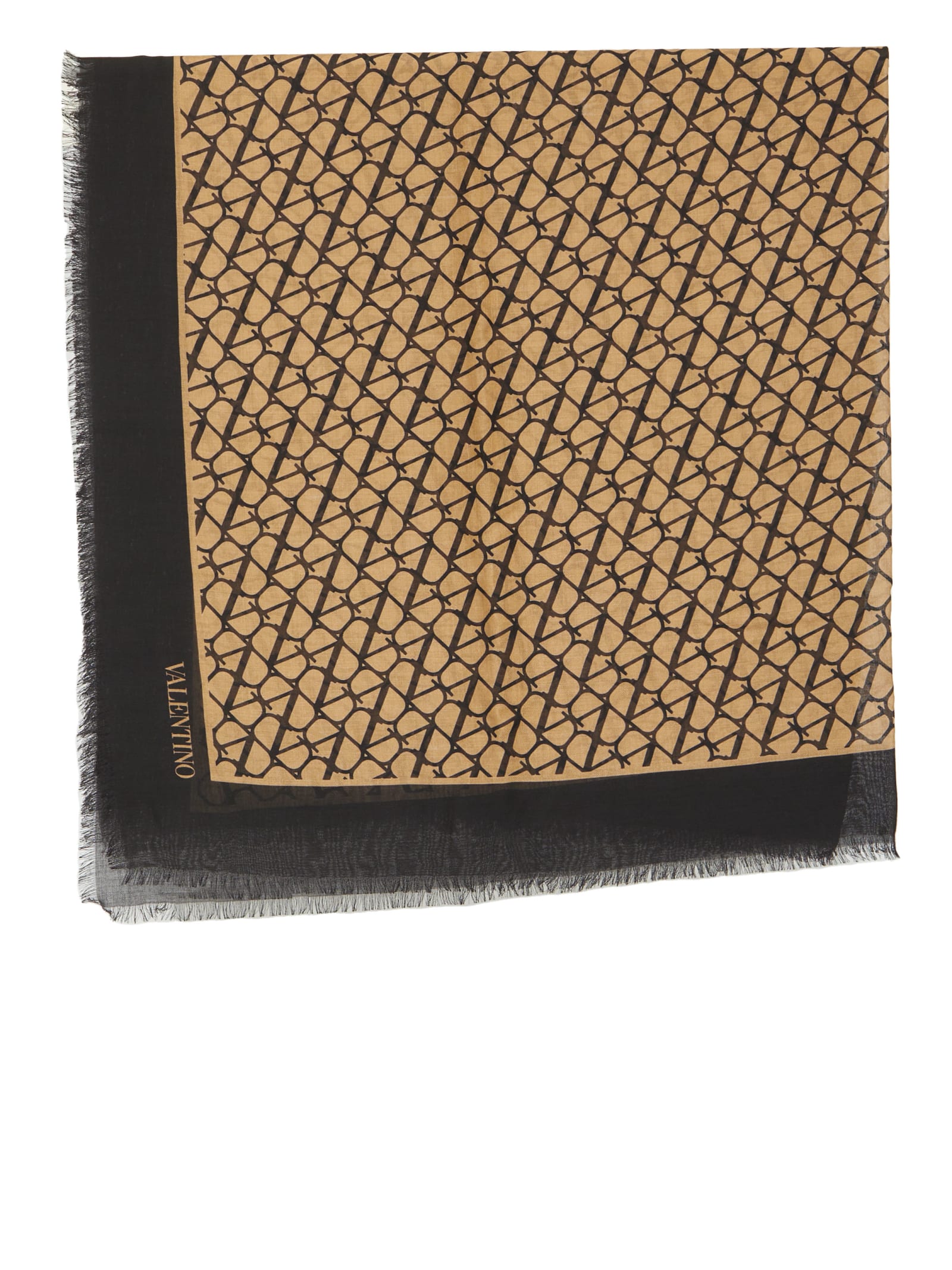 Valentino Toile Iconographe Silk Bandeau Scarf In Beige/black | ModeSens