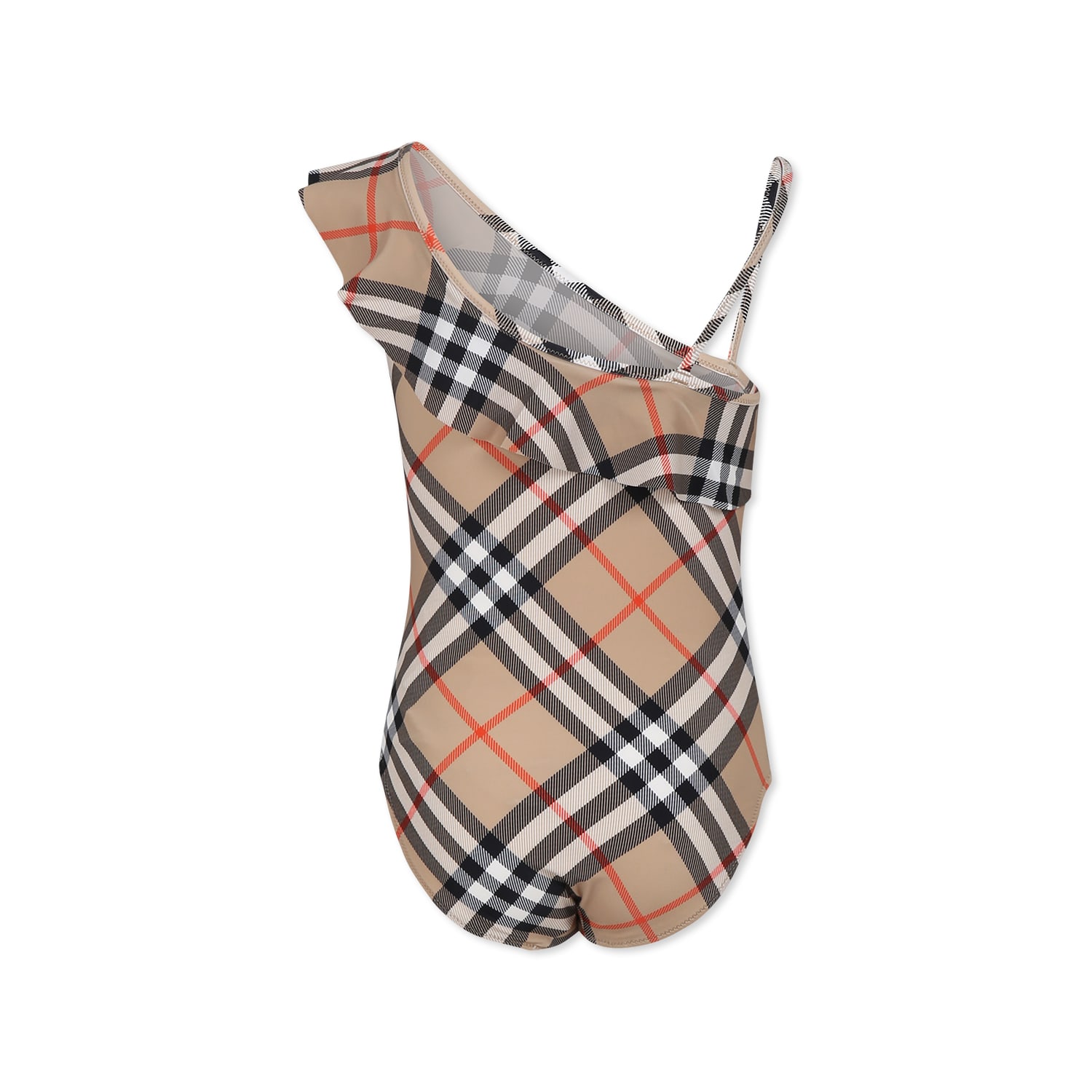 Burberry Kids' Beige Swimsuit For Girl With Iconic Vintage Check | ModeSens