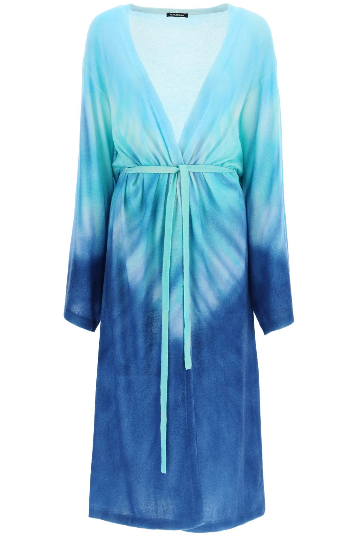 Canessa Long Kimono Cardigan In Whale Seaturtle Crystalsea (light Blue ...