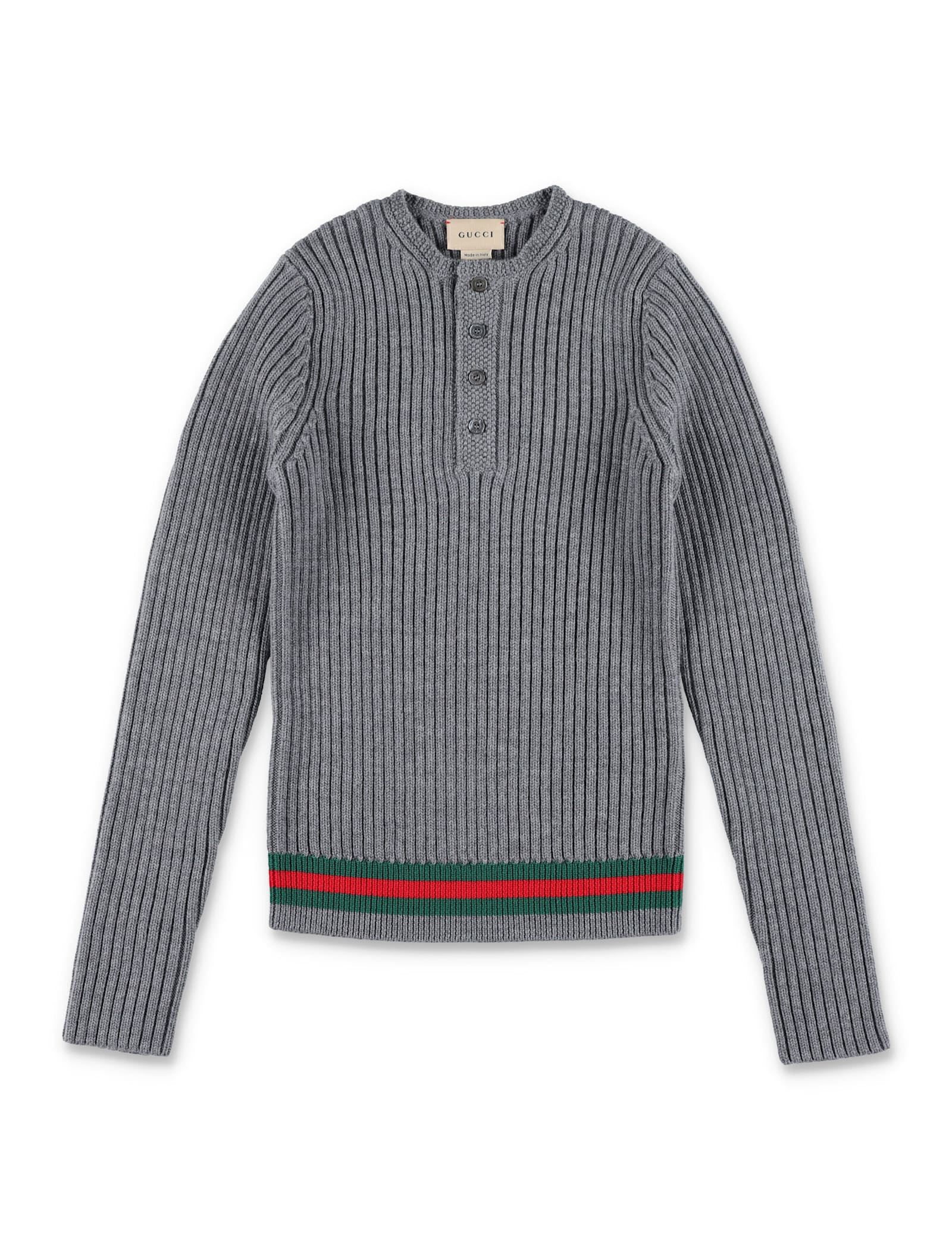 Gucci Kid - Rib Stitch Top In Gray | ModeSens