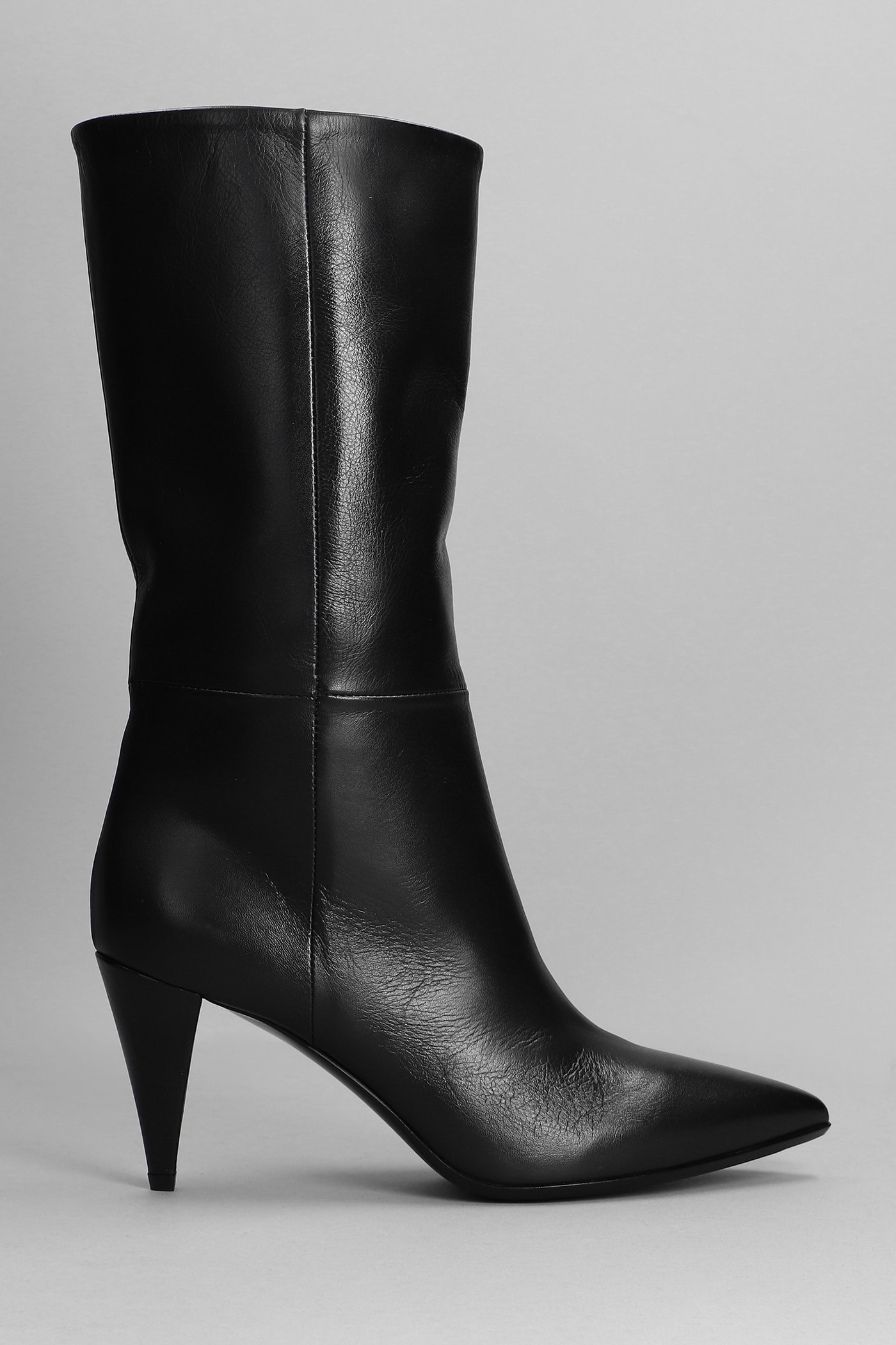 Strategia High Heels Ankle Boots In Black Leather | ModeSens