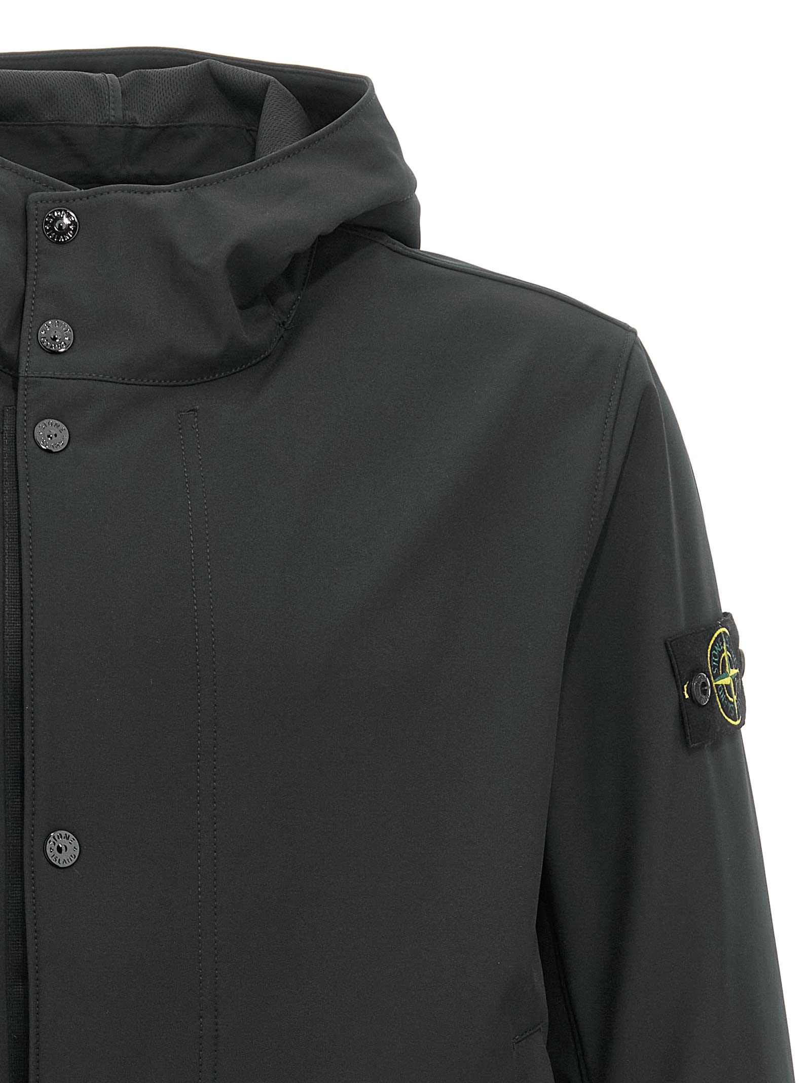 Stone Island Light Soft Shell-r Technology Jacket In Black | ModeSens
