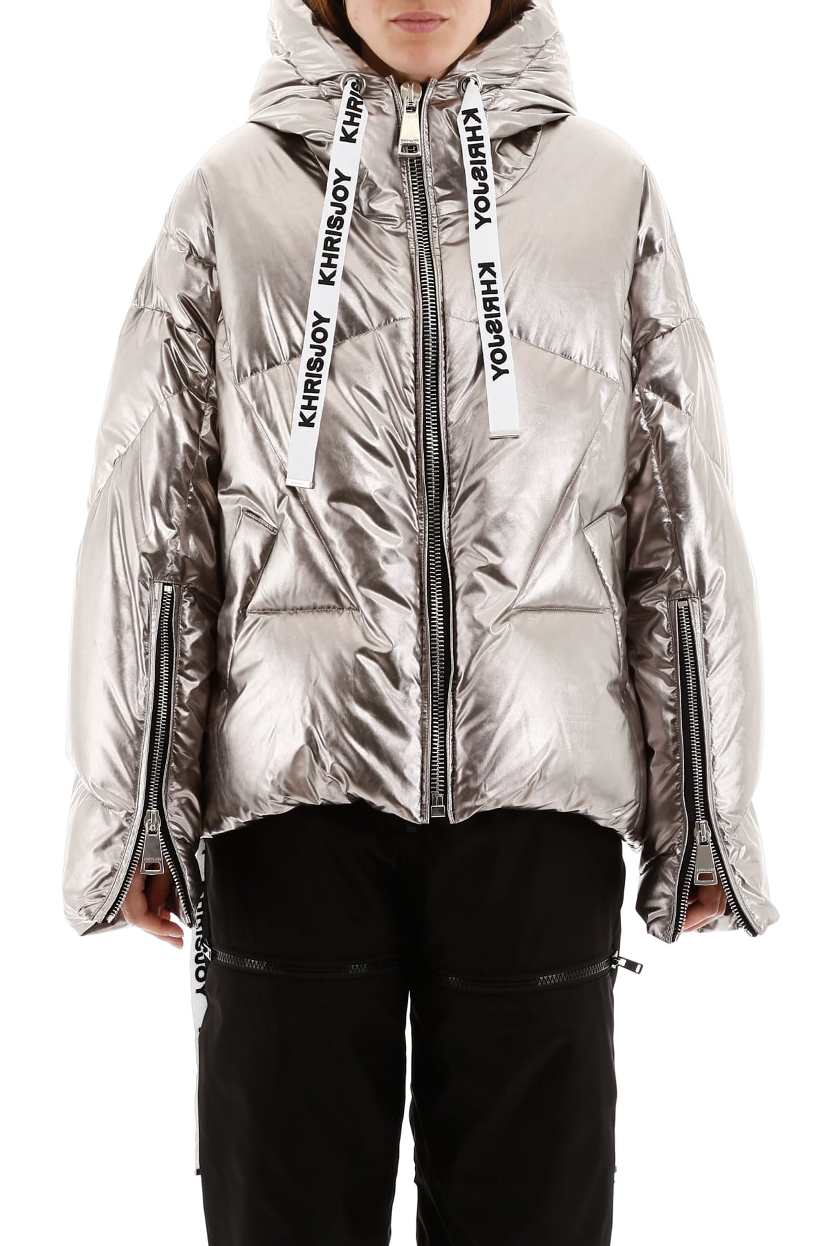 Metallic Silver Puffer Coat - Abdullah Önden