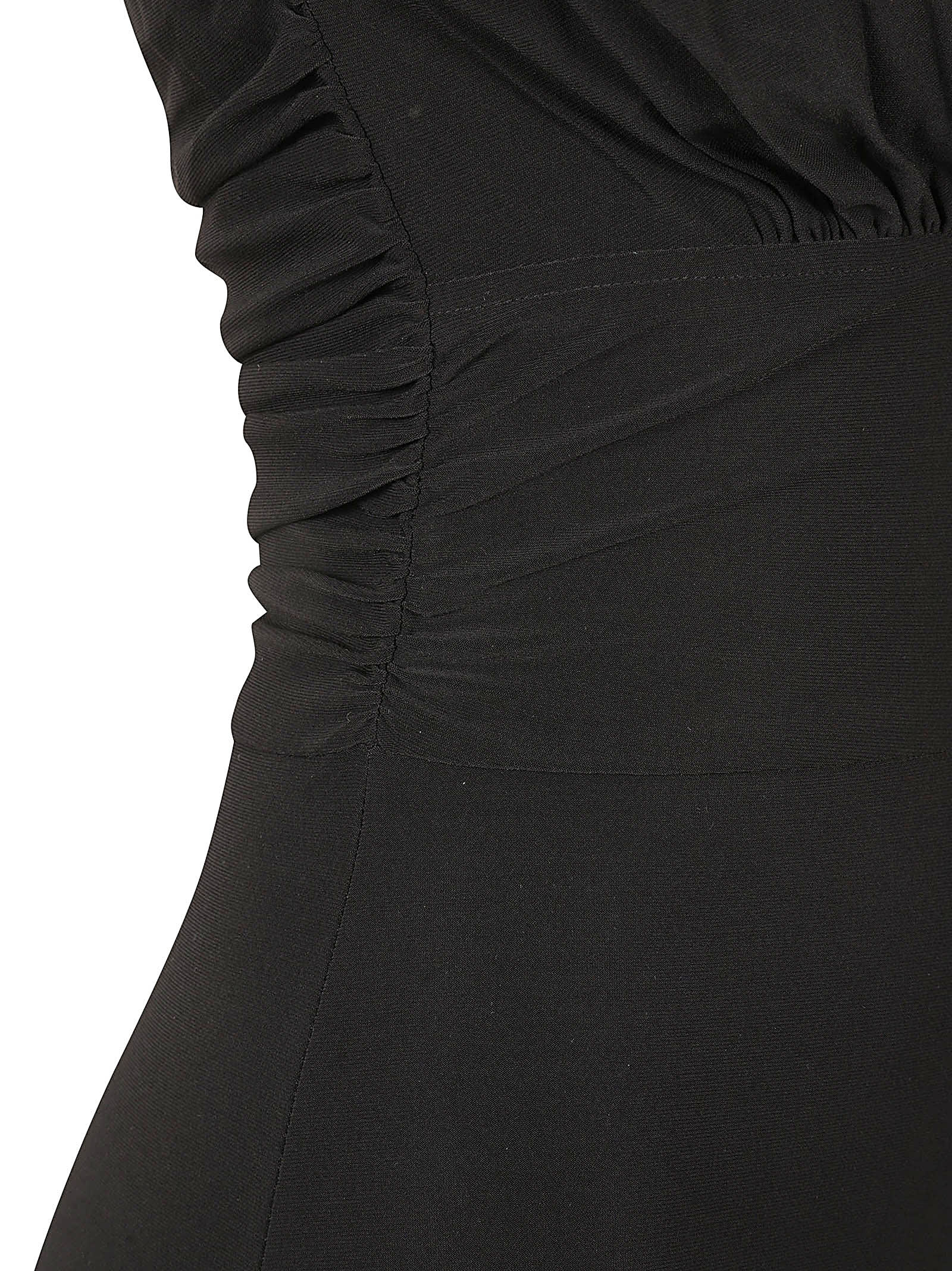 Norma Kamali Tara V Neck Wide Leg Jumpsuit In Black Modesens