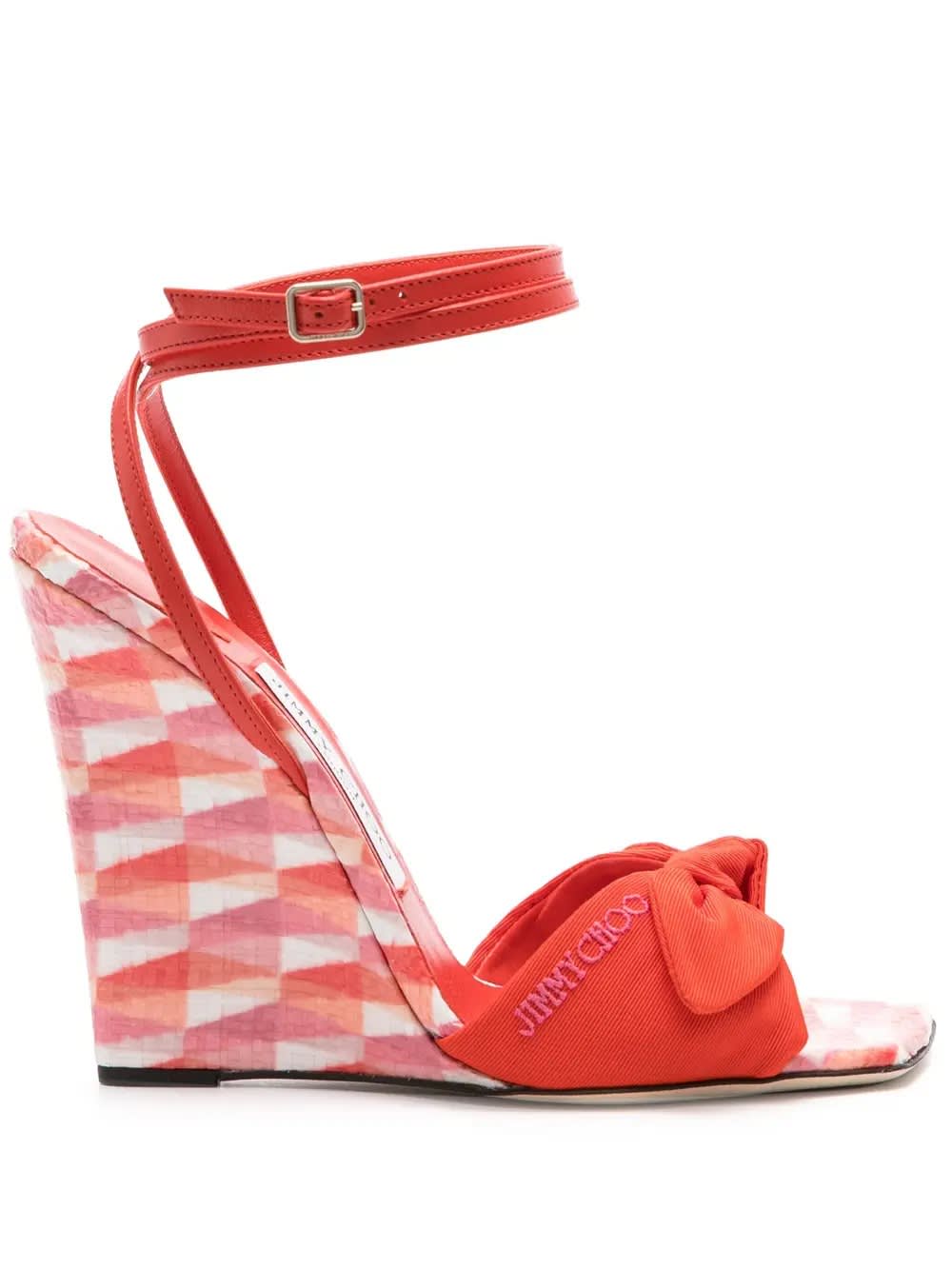 Jimmy Choo 120mm Geometric Wedge Sandals In Multicolor | ModeSens
