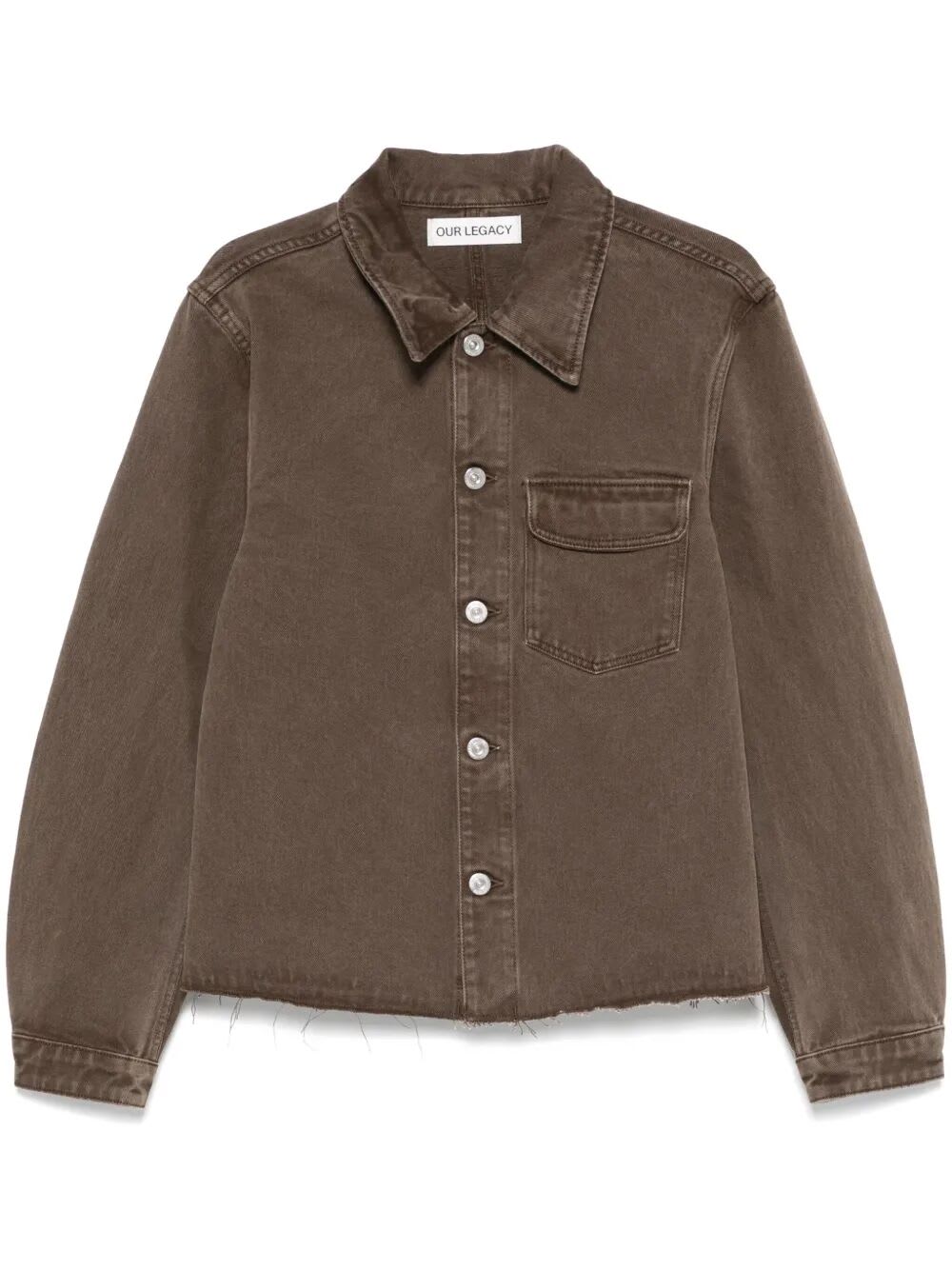 Our Legacy Mens Denim Cut Rebirth Jacket In Choco Overdye | ModeSens