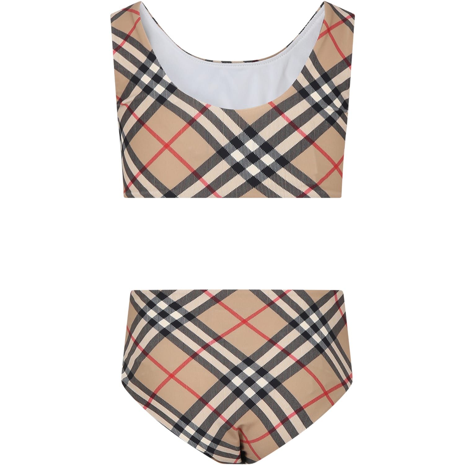 Burberry Kids' Beige Bikini For Girl With Vintage Check In Archive Beige Ip Check | ModeSens