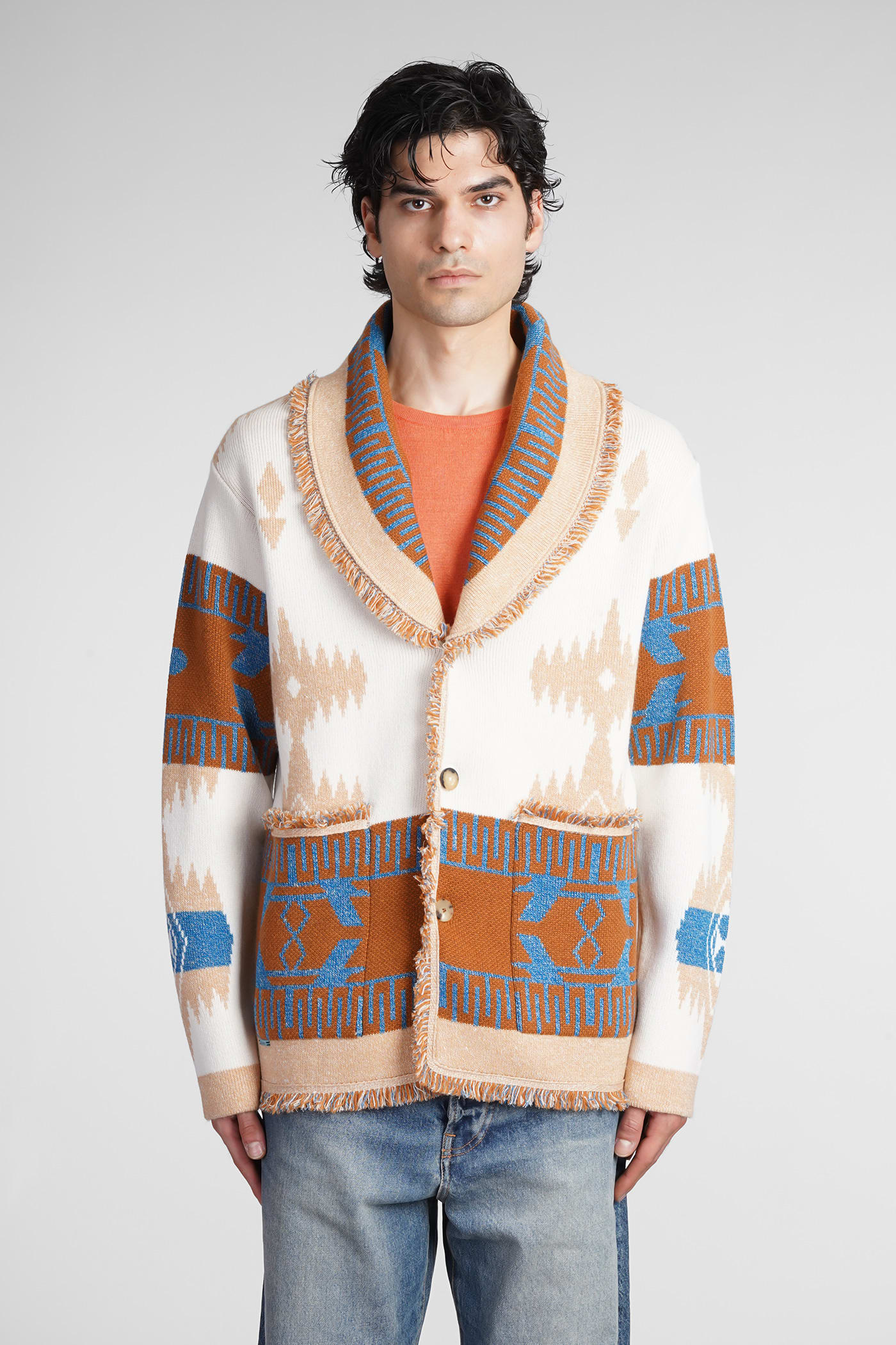 Alanui Cardigan In Blue Wool | ModeSens