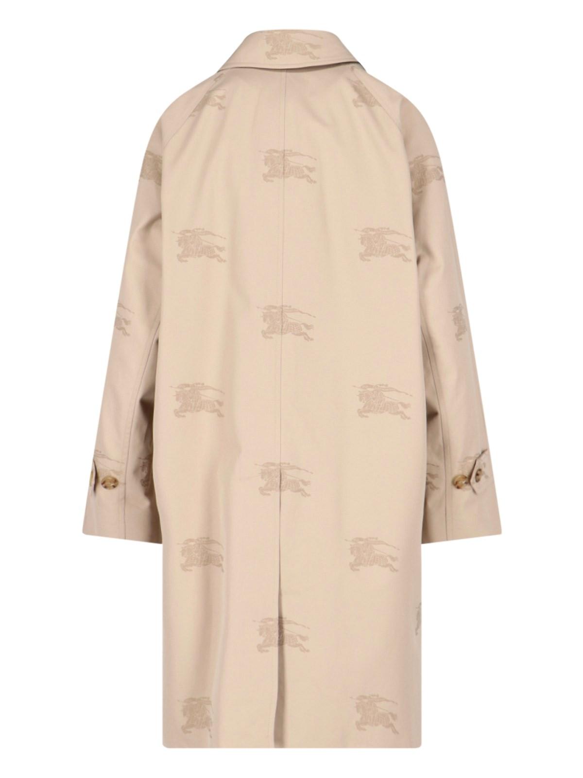 Burberry Equestrian Knight Trench Coat In Beige | ModeSens