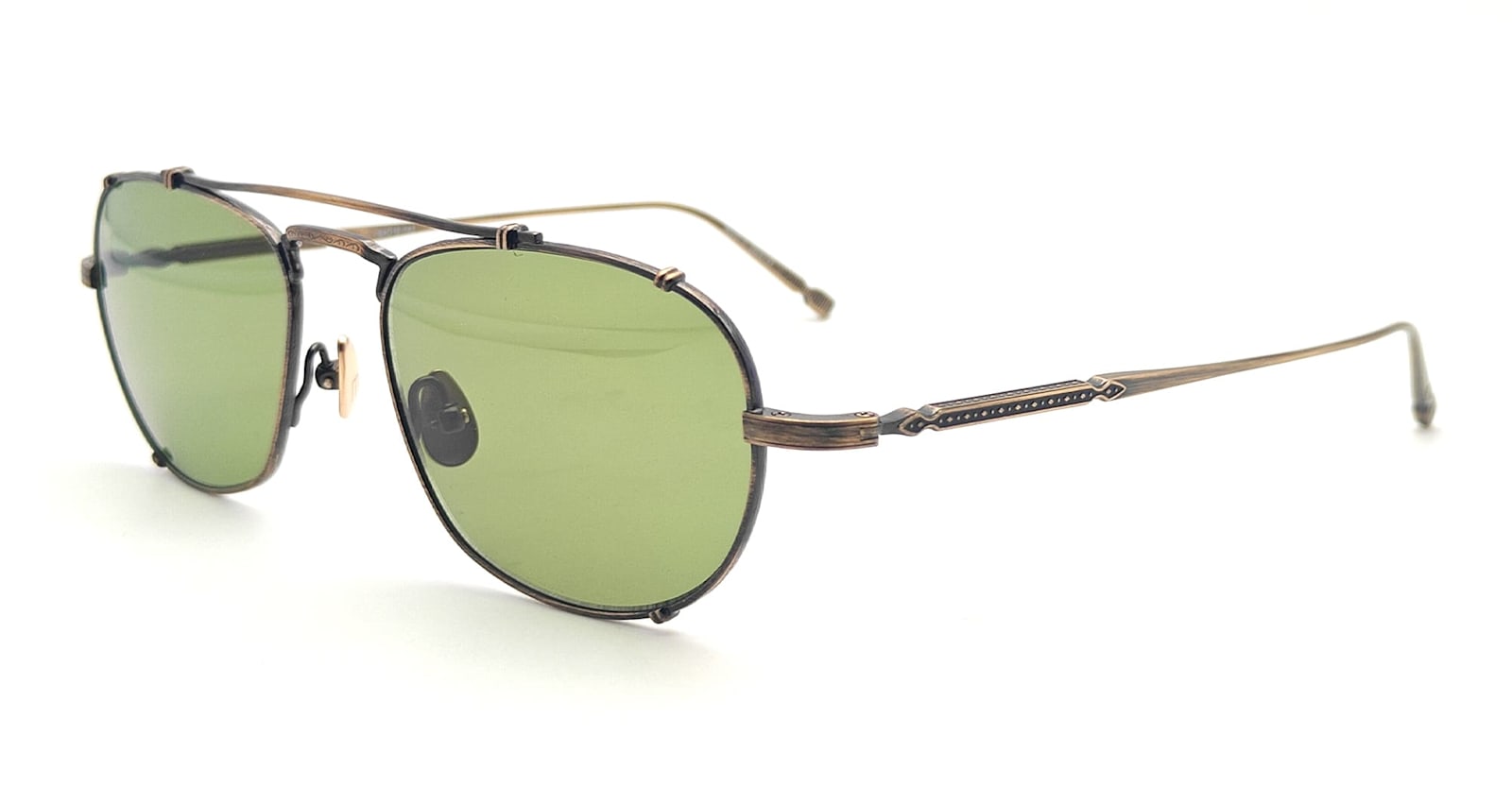 Matsuda M3151 - Antique Gold / Sage Green Sunglasses | ModeSens