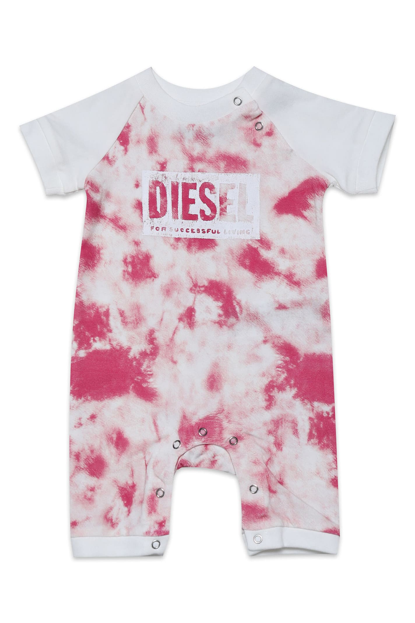 Diesel Babies' Jowy-nb Overalls In White/pink | ModeSens